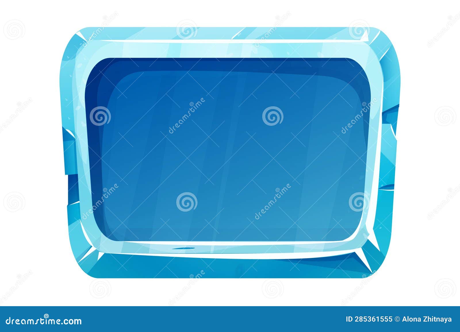 Ice Button, Frozen Frame, Level Menu in Cartoon Style Isolated on White ...