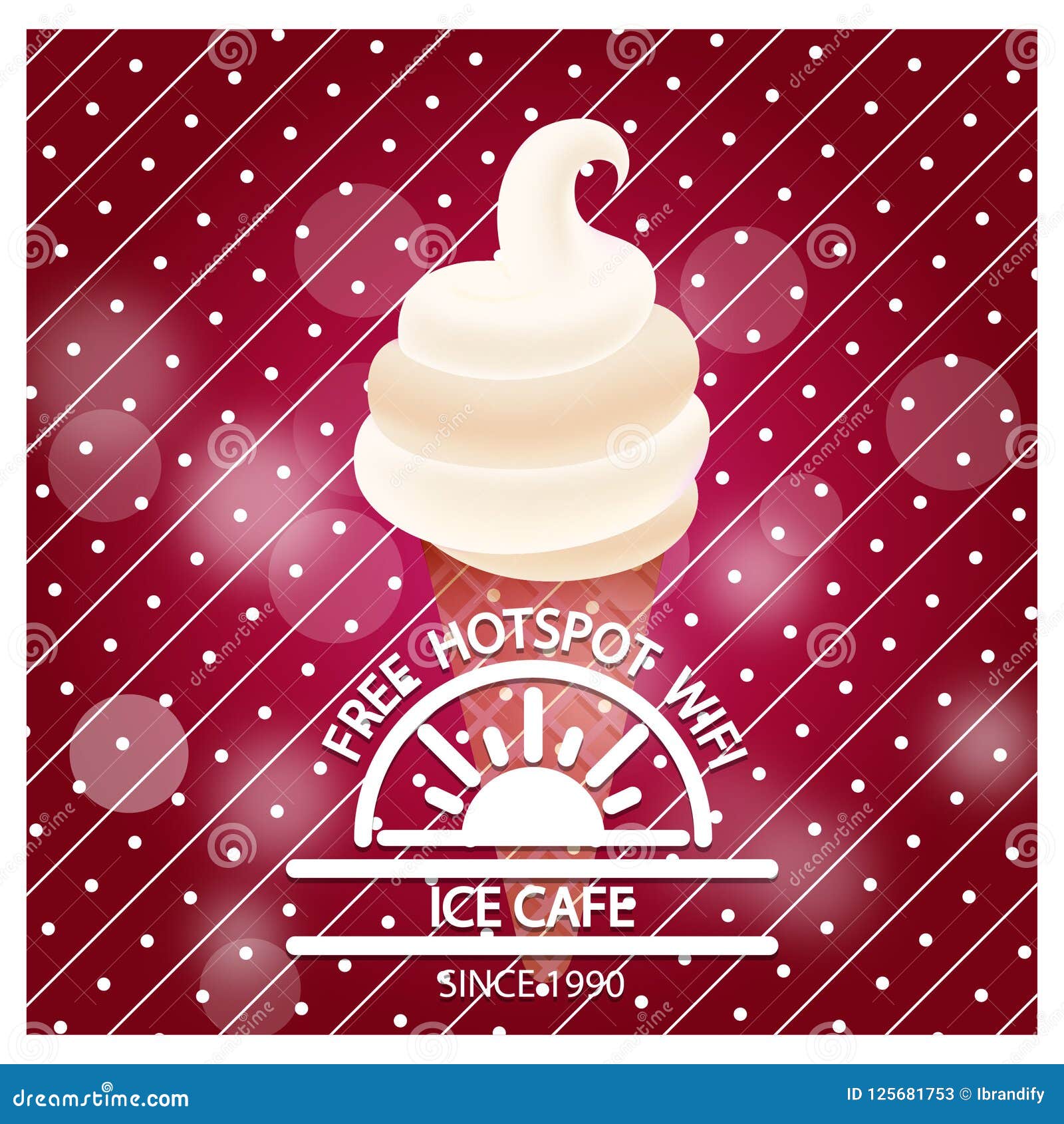 Ice Cafe Design Card with Typography Vector Stock Vector - Illustration ...