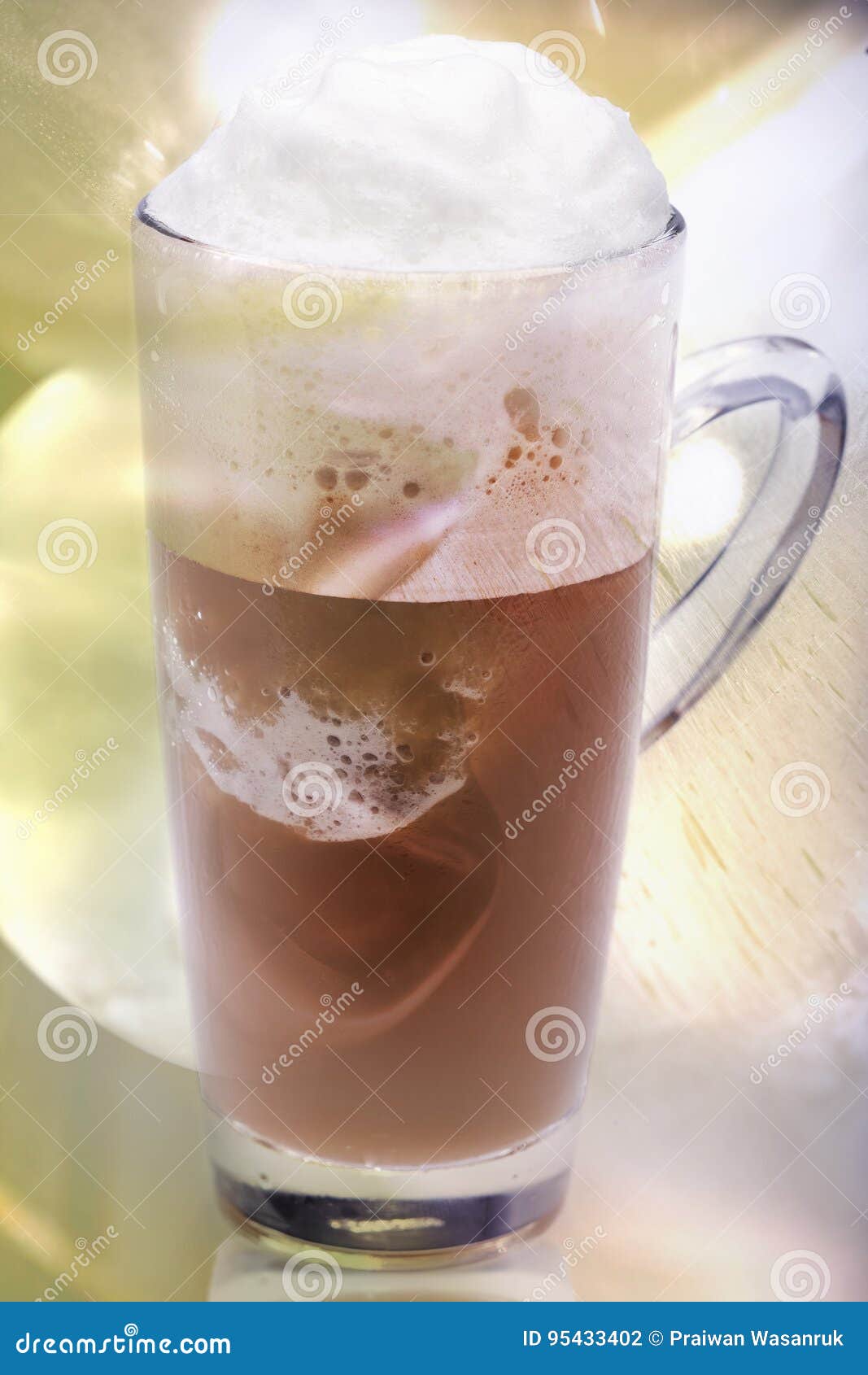 Ice cappuccino coffee stock photo. Image of cream, coffee - 95433402