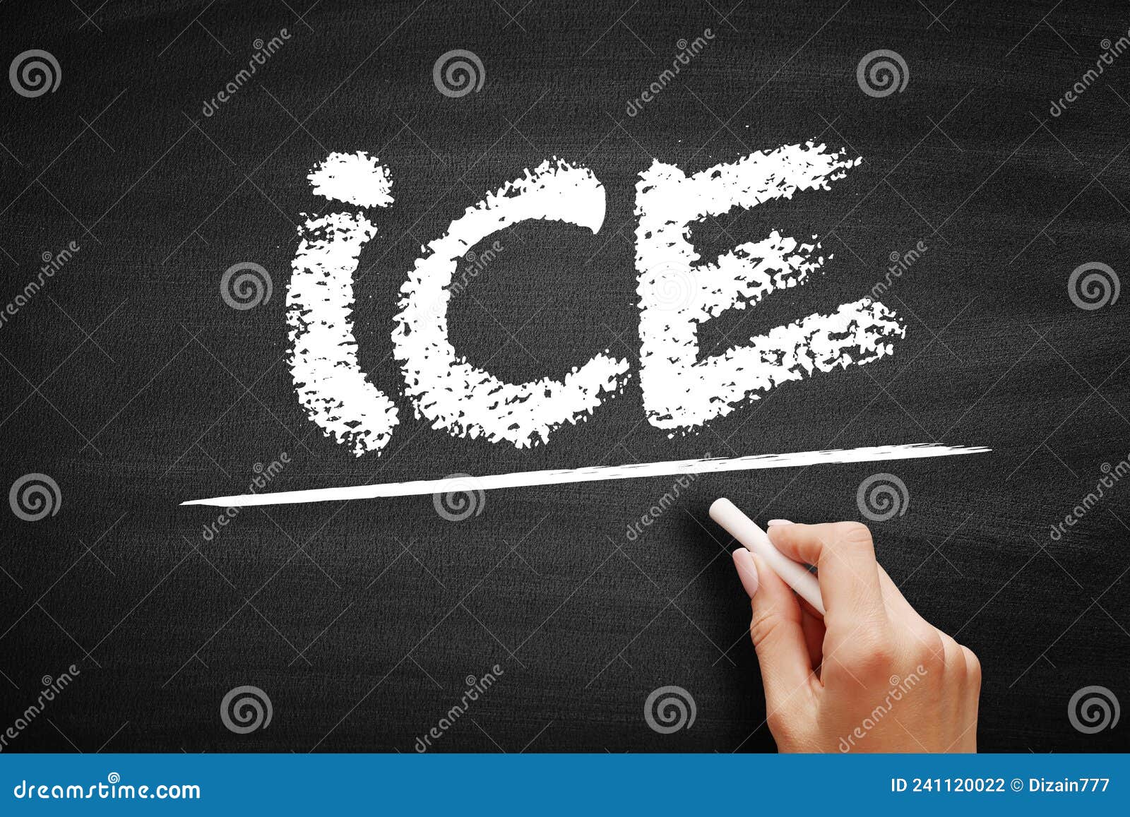 ICE - in Case of Emergency Acronym, Health Concept on Blackboard Stock ...