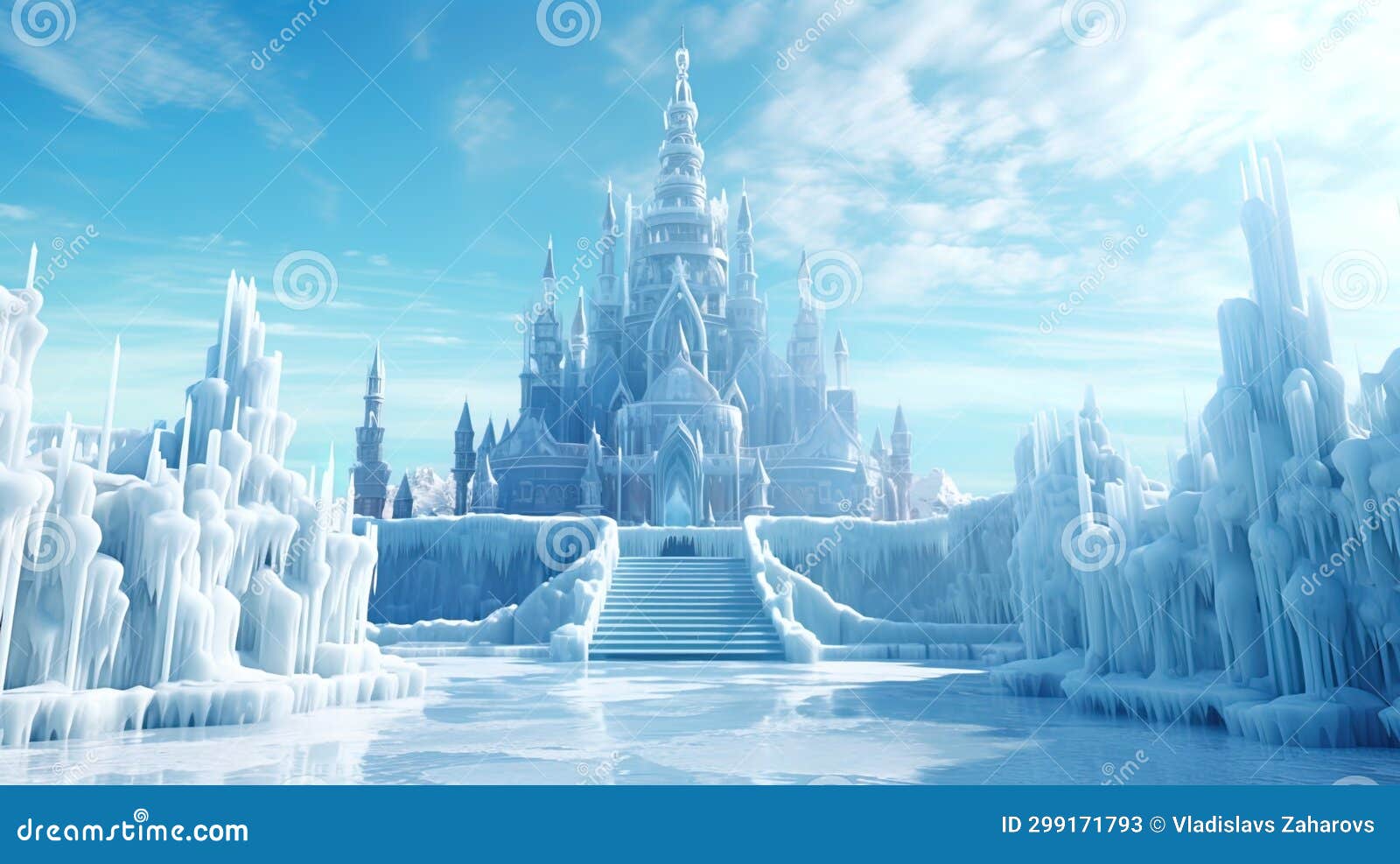 Ice Castle Architectural Structure of Ice and Snow Stock Illustration ...