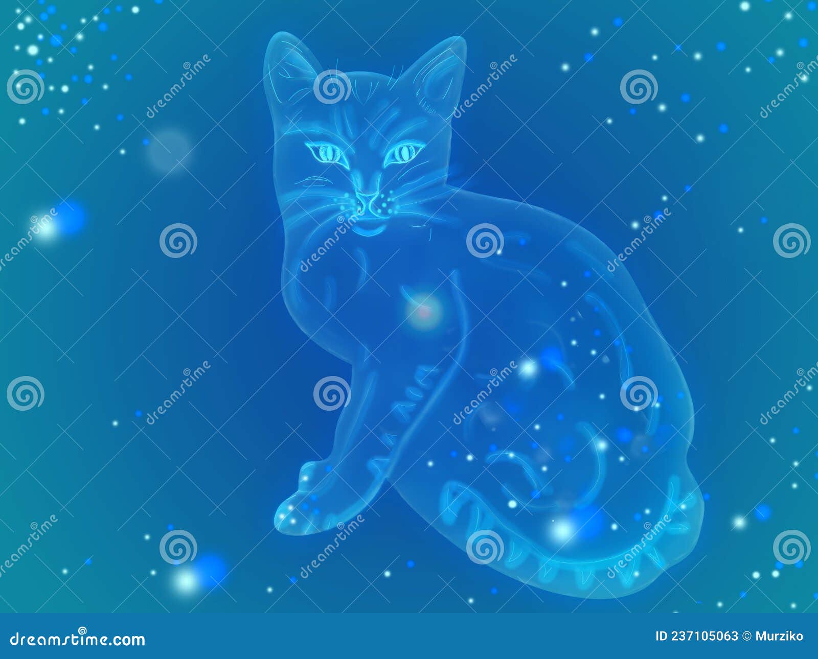 Ice cat stock illustration. Illustration of stars, design - 237105063