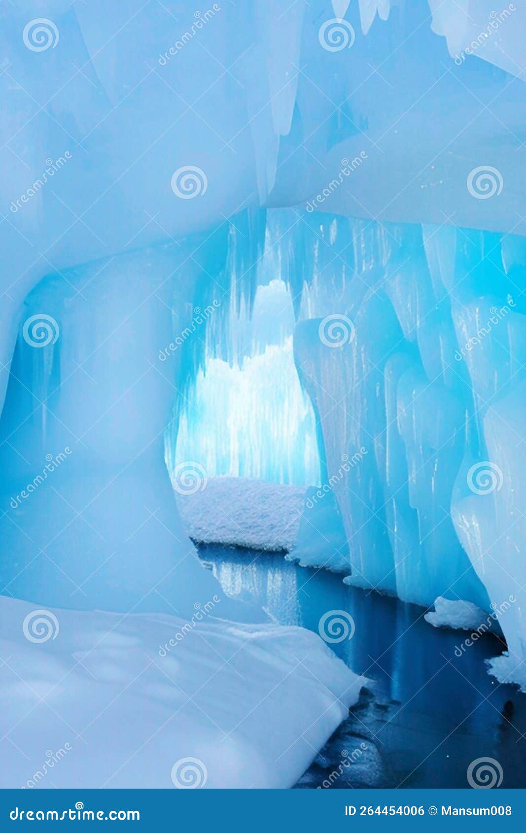 Ice cave background stock photo. Image of nature, background - 264454006
