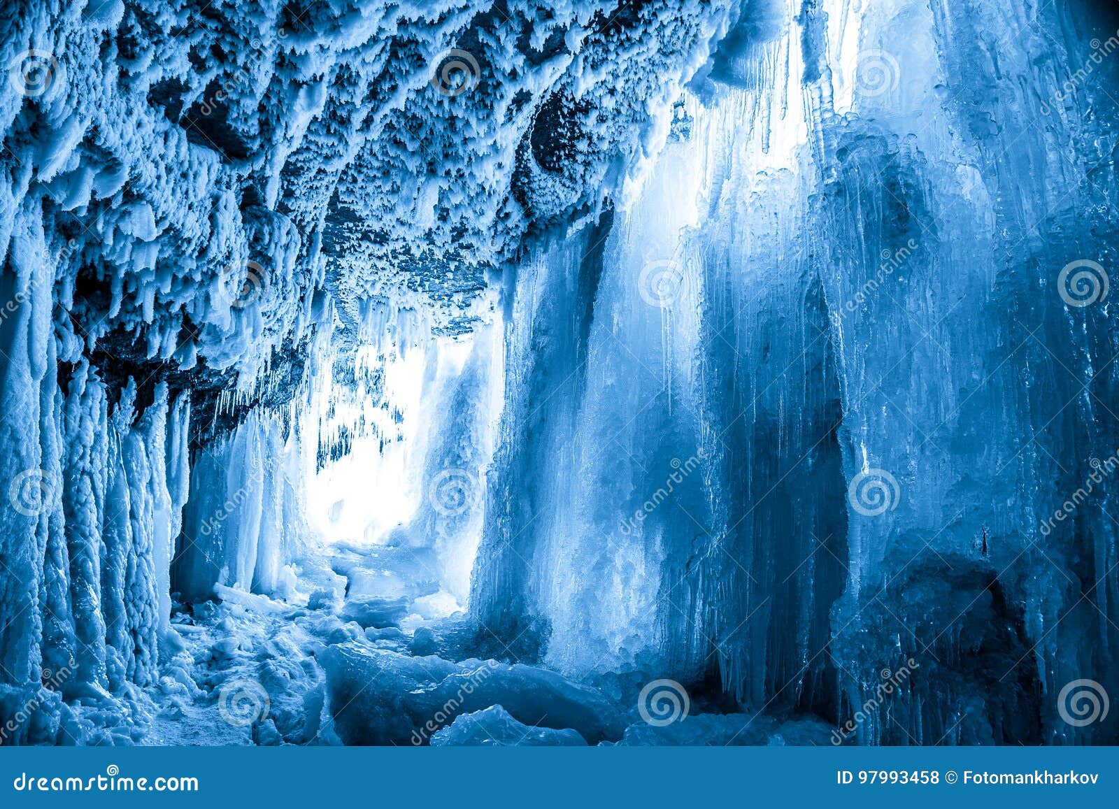 Ice Cave in Frozen Waterfall Jagala, Estonia Stock Photo - Image of ...