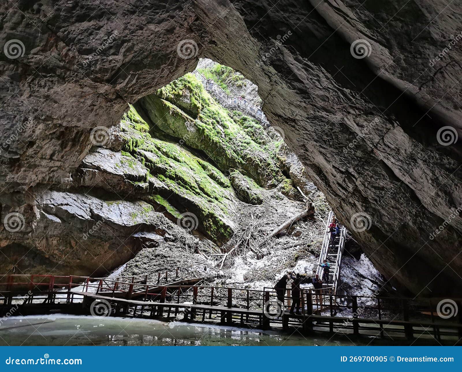 Ice Cave in Transylvania - the Descent Stock Image - Image of arch ...