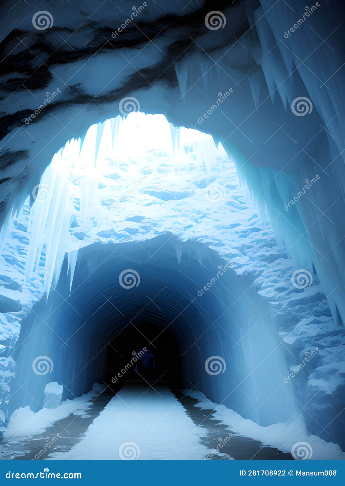 Ice Cave in the Winter, Ai Generated Stock Illustration - Illustration ...