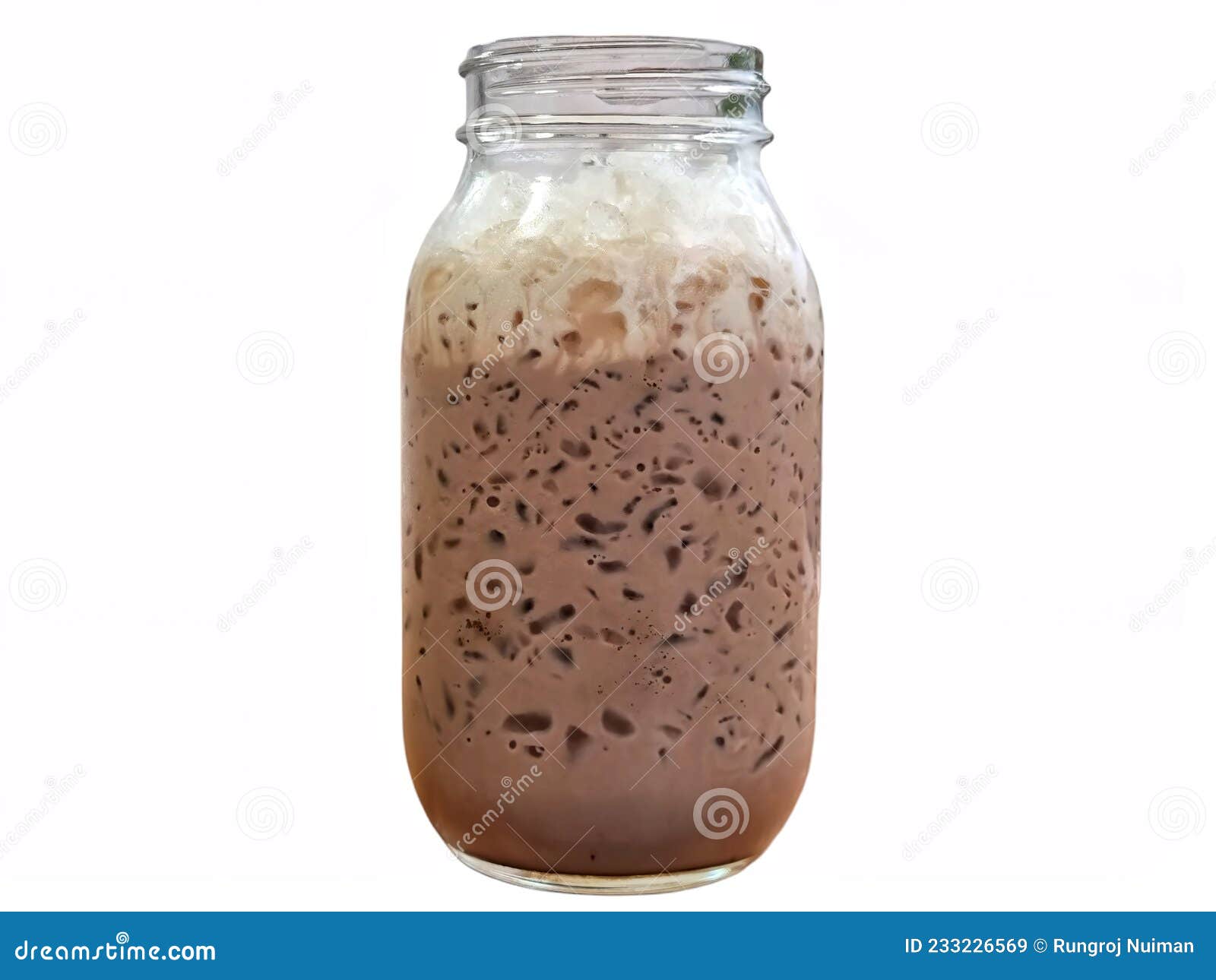 Ice Chocolate in Bottle. Isolate White Background. Ice Cocao Stock ...