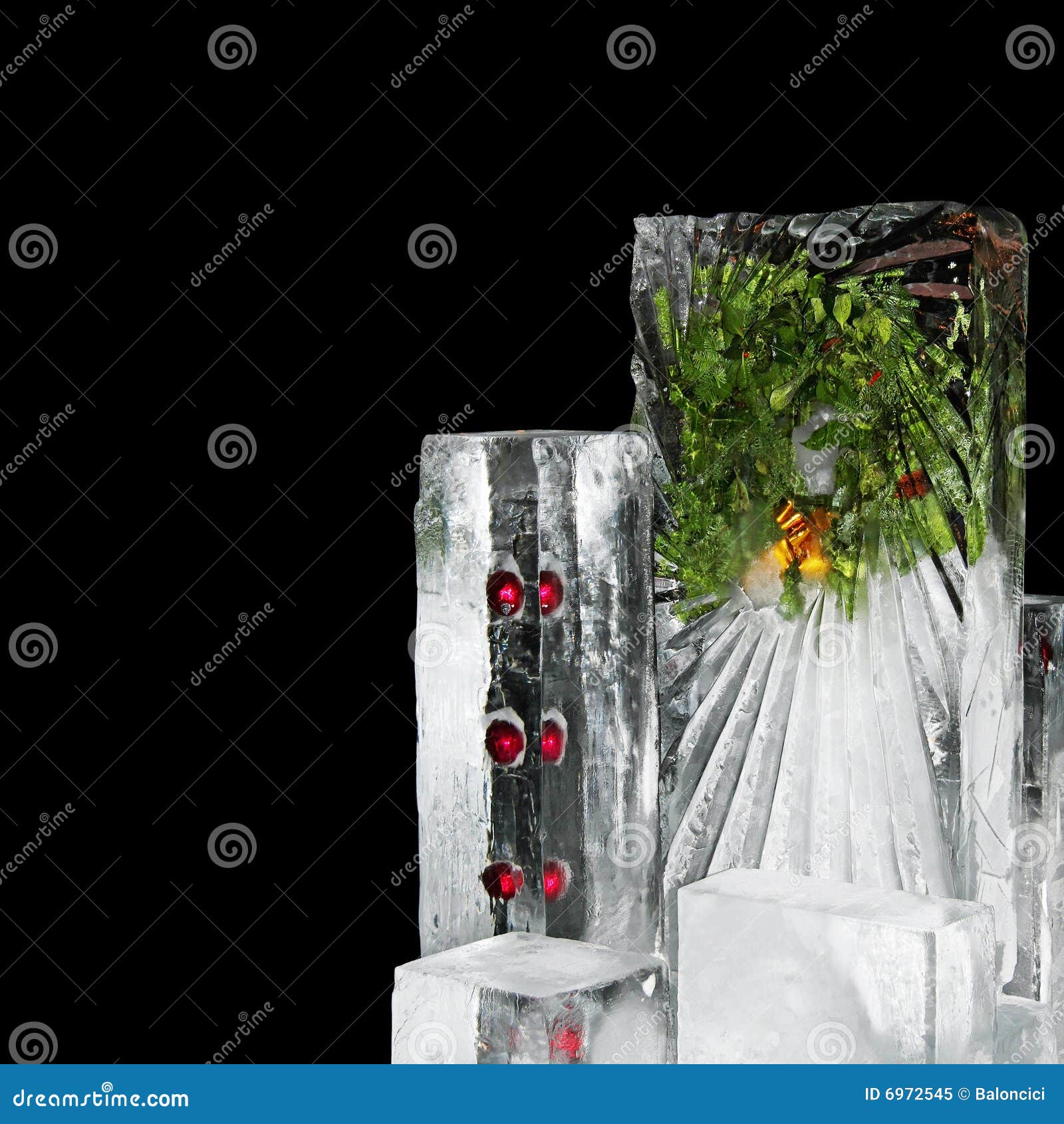 Ice Christmas stock image. Image of decorated, glass, wreath - 6972545