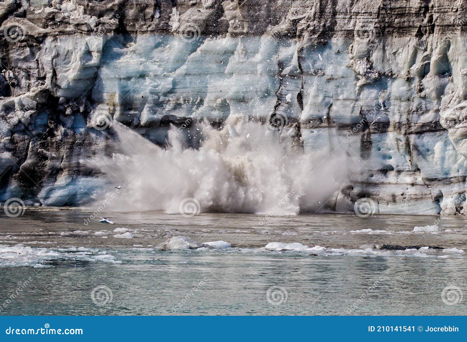 Ice Chunks Explode into the Water Falling from John Hoppins Glacier ...