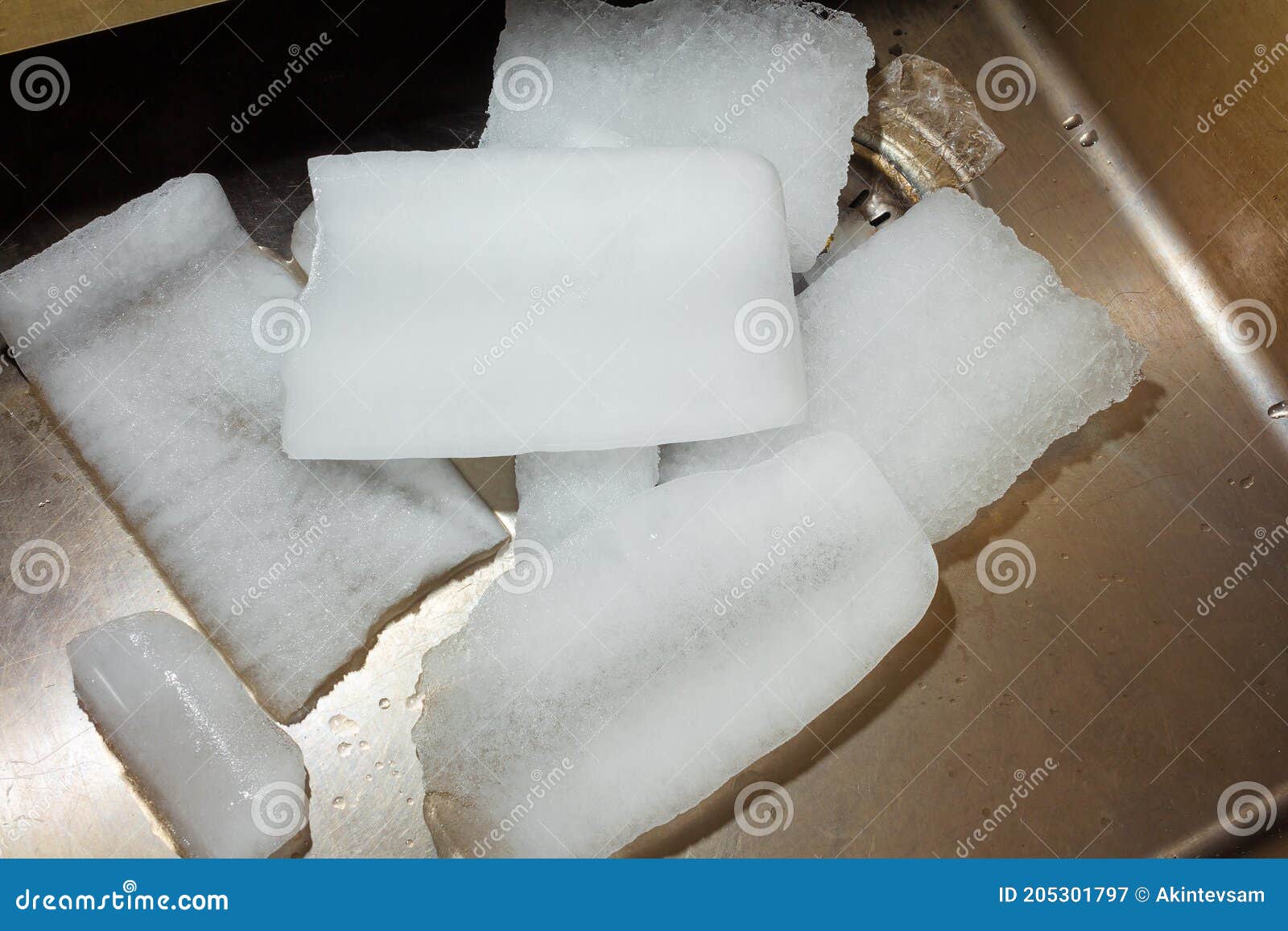 Ice chunks in the sink stock image. Image of pieces - 205301797