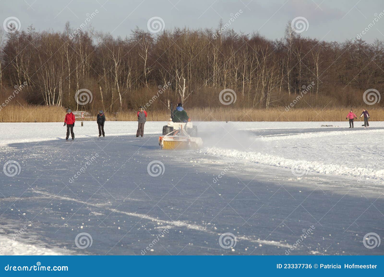 Ice Cleaning Machine and Ice Skaters Editorial Photo - Image of ...