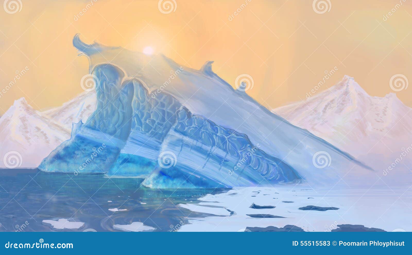 The ice cliff stock illustration. Illustration of painted - 55515583