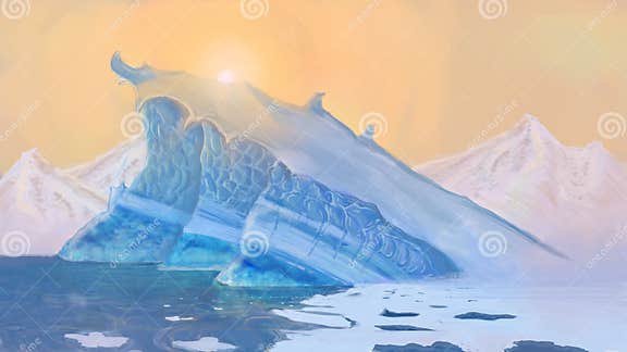 The ice cliff stock illustration. Illustration of painted - 55515583