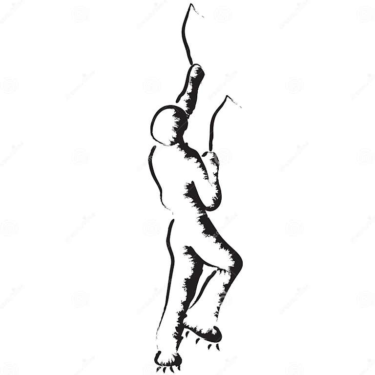 Ice Climbing Stylized Vector Illustration Stock Vector - Illustration ...