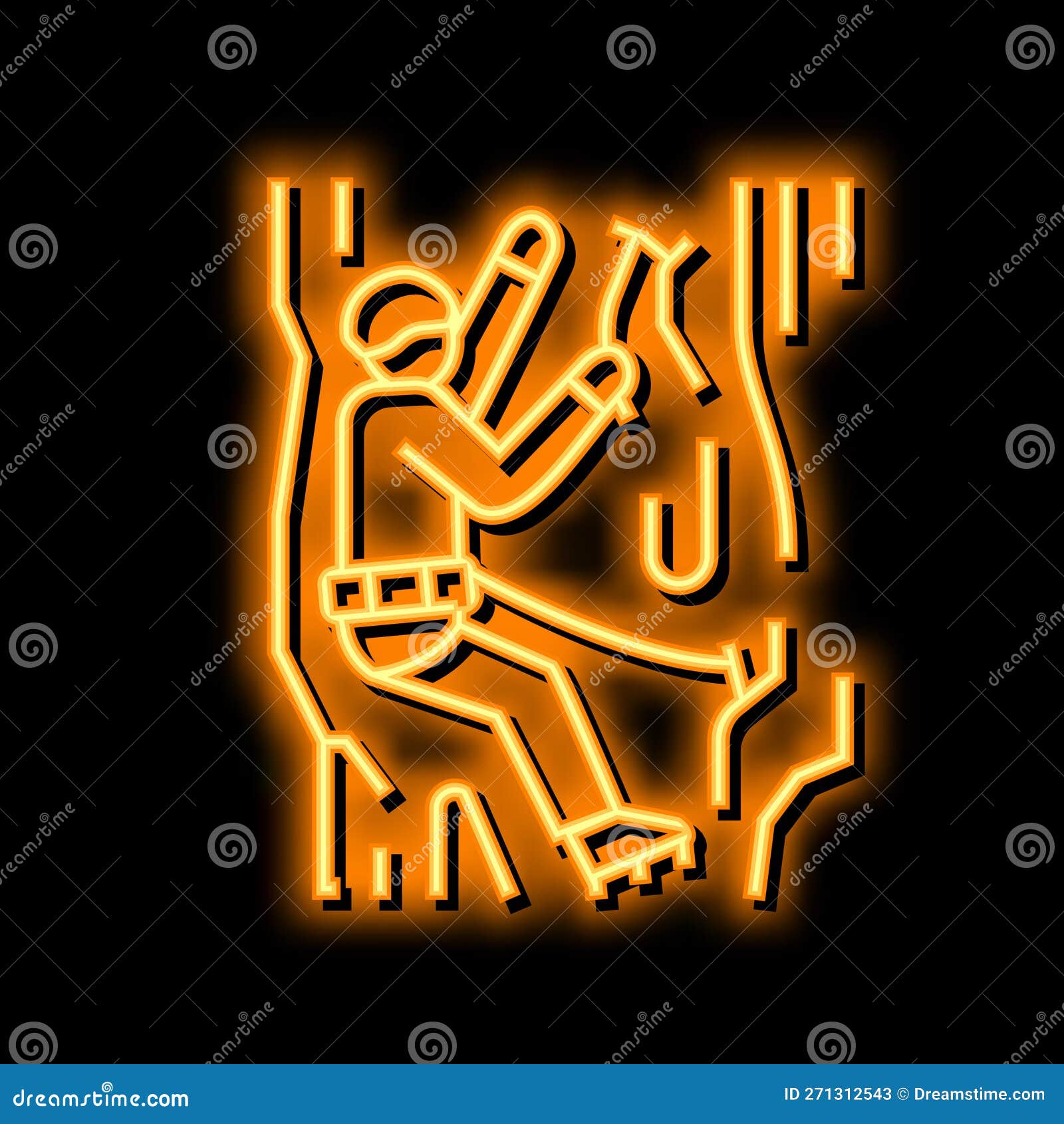Ice Climbing Neon Glow Icon Illustration Stock Vector - Illustration of ...
