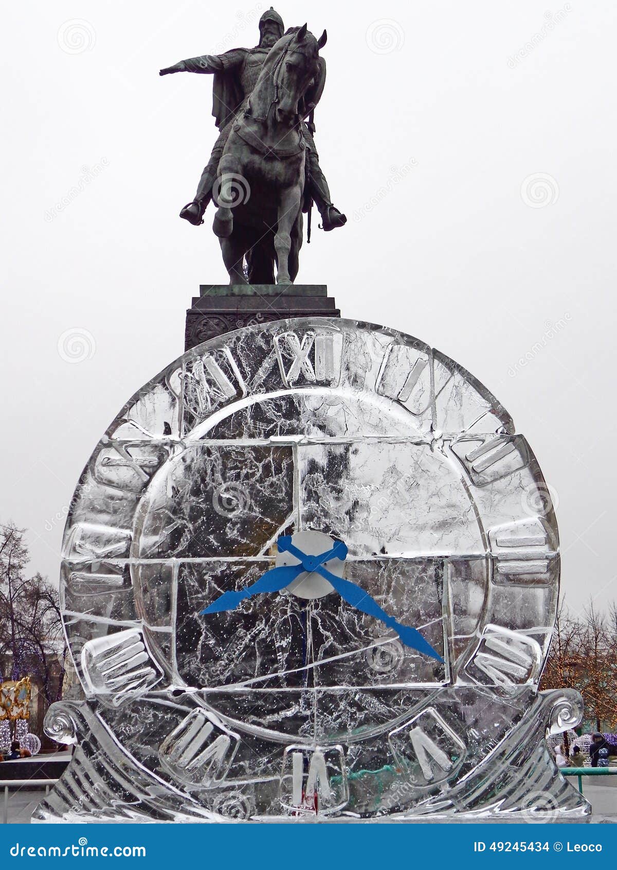 Ice clock stock photo. Image of numeral, winter, clock - 49245434