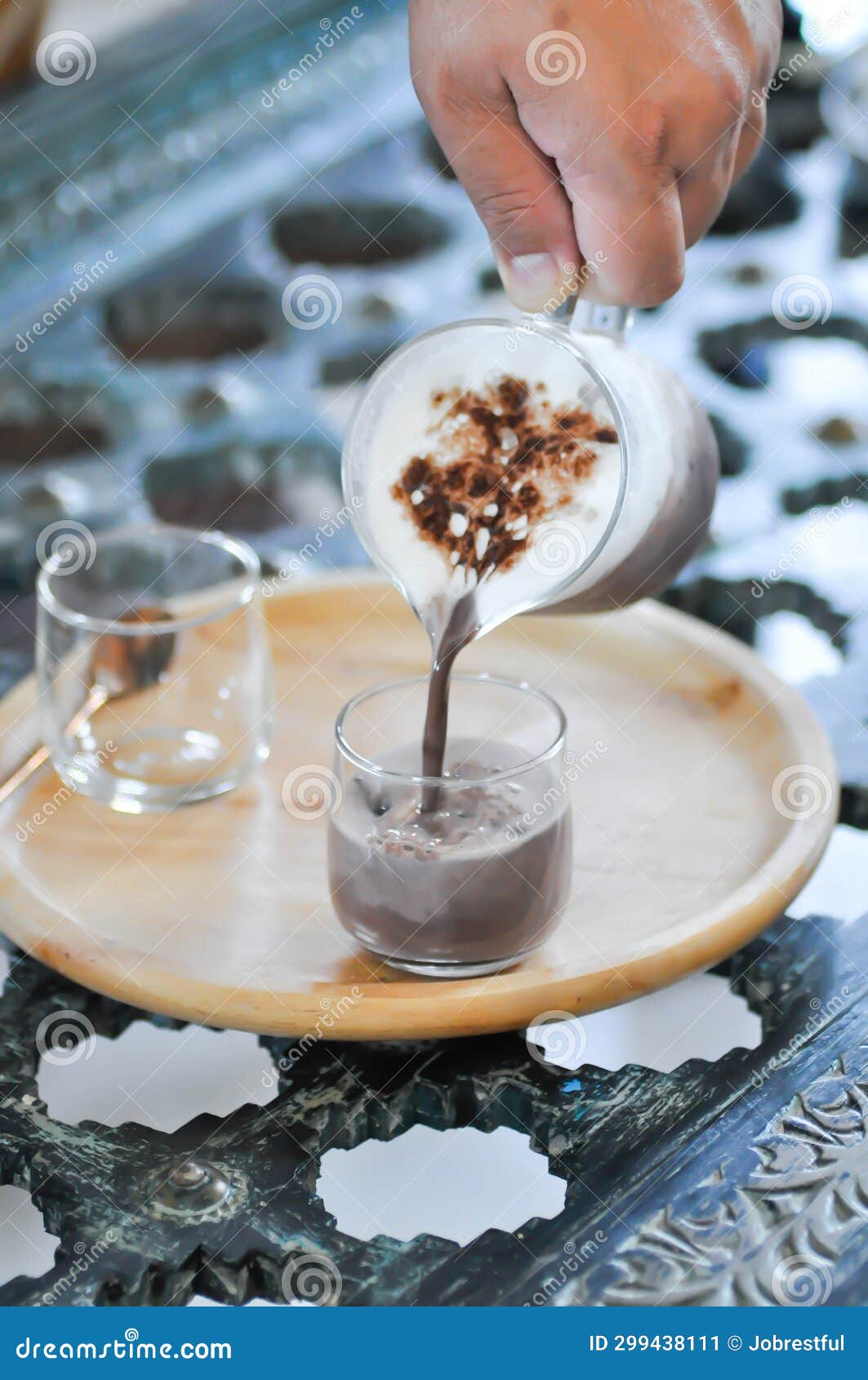 Ice Cocoa or Ice Chocolate or Pouring Cocoa Stock Image - Image of ...