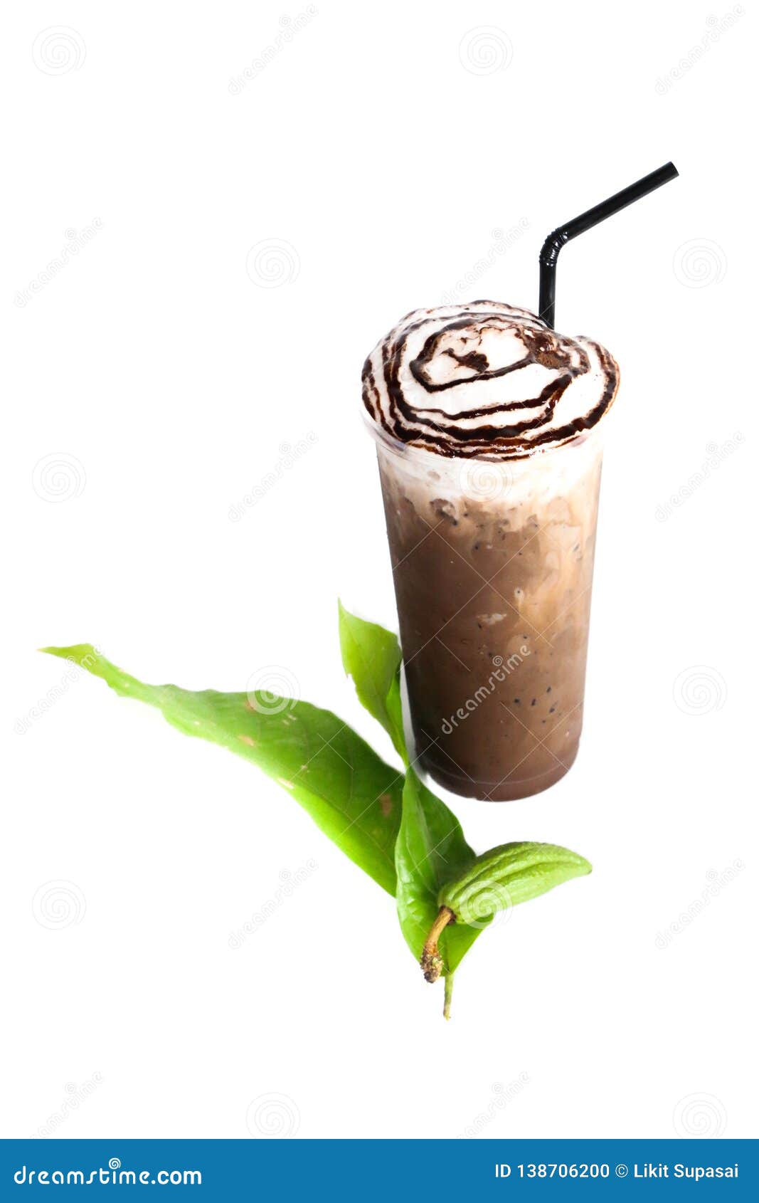 Ice Cocoa Close Up White Background Stock Photo - Image of cocoa ...