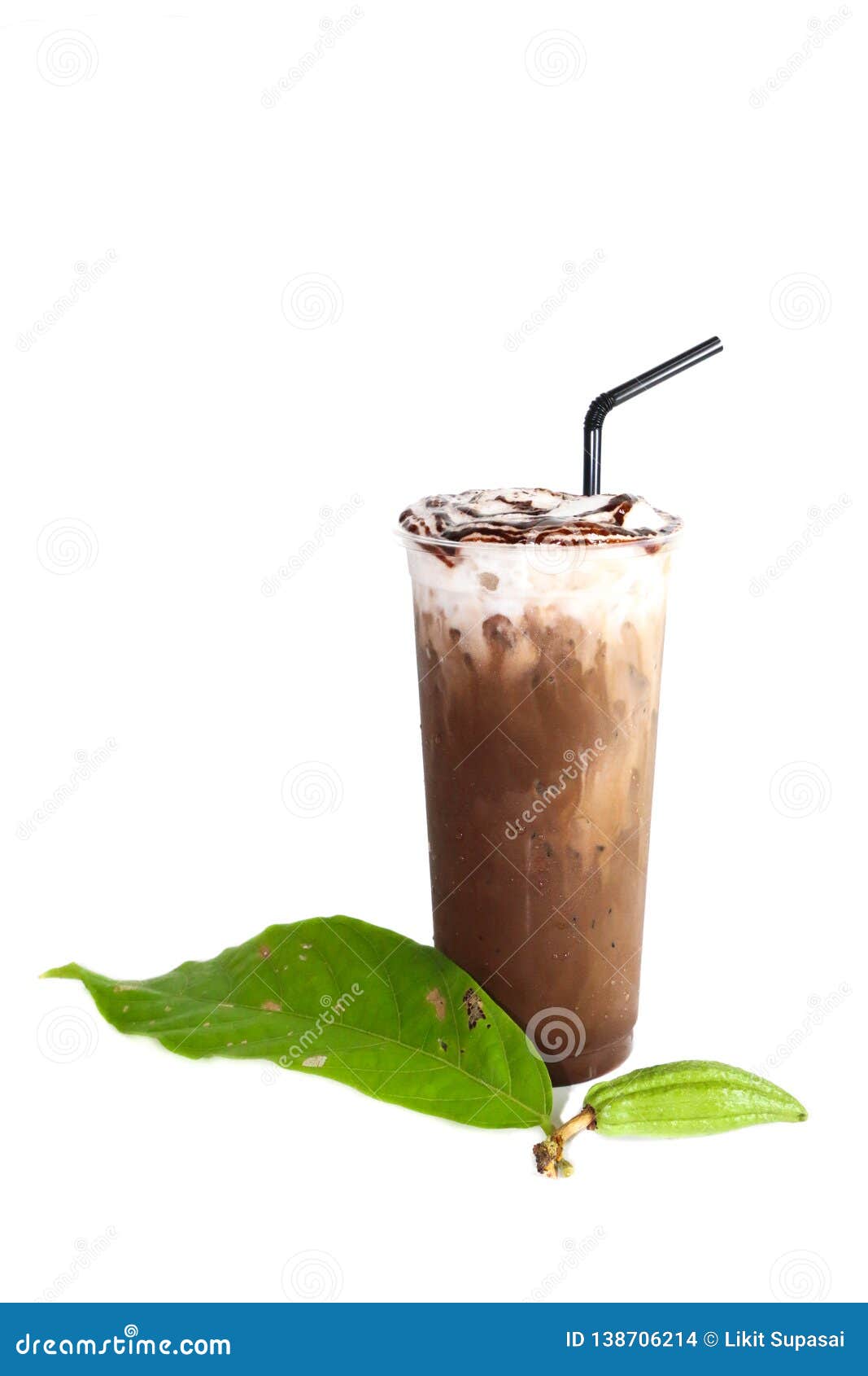 Ice Cocoa Close Up White Background Stock Photo - Image of iced ...