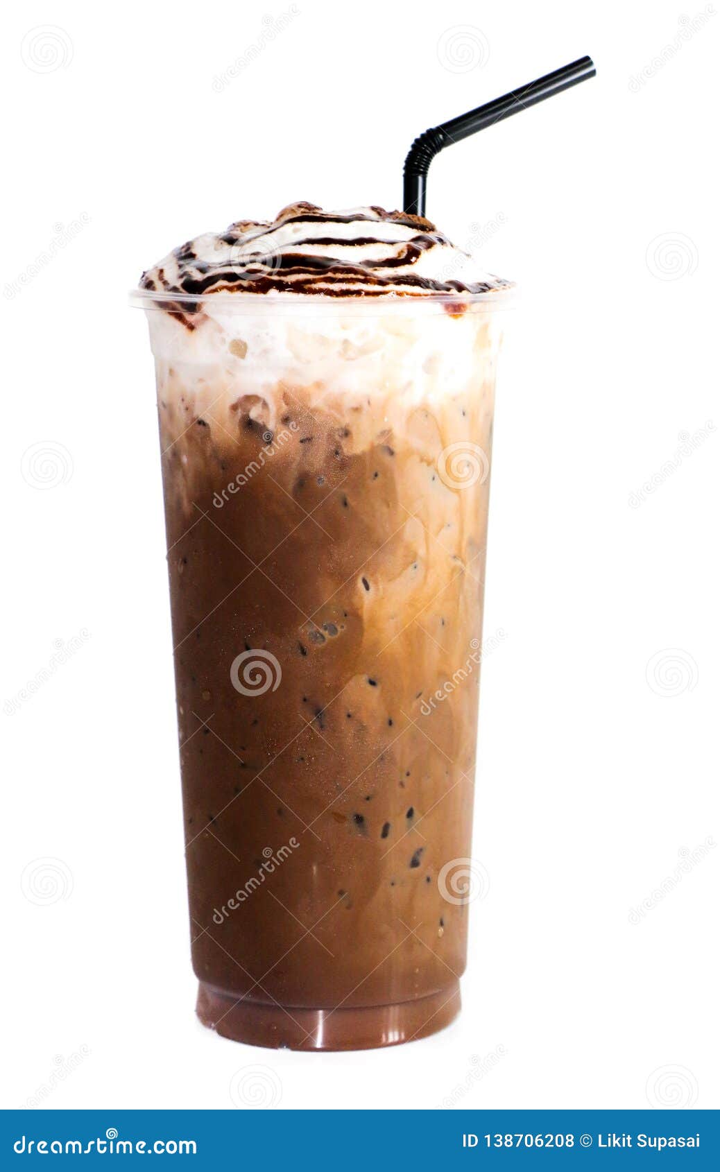 Ice Cocoa Close Up White Background Stock Photo - Image of fresh, glass ...