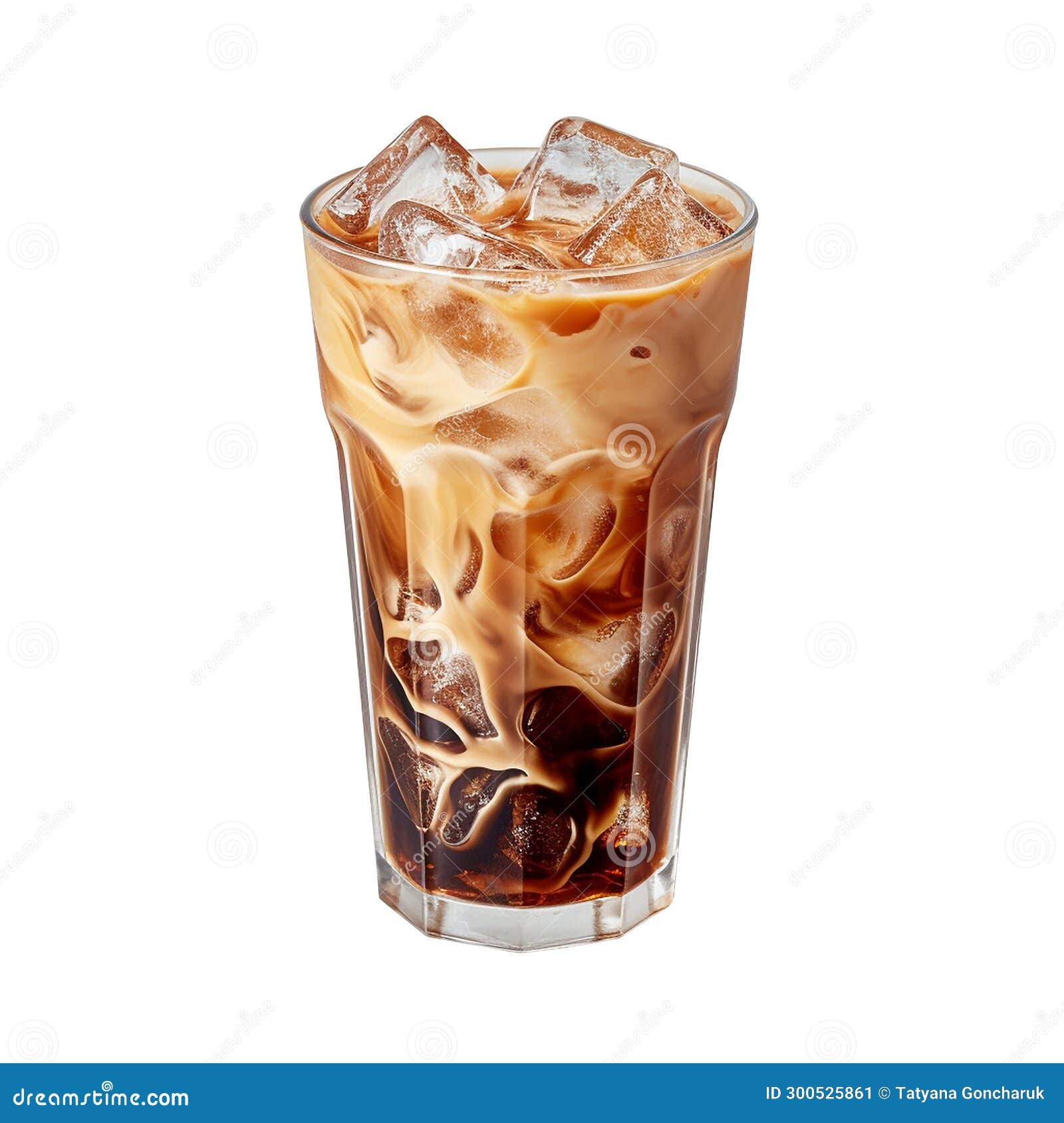 Ice Coffee. Cocktail with Cold Coffee, Milk and Ice Stock Illustration ...