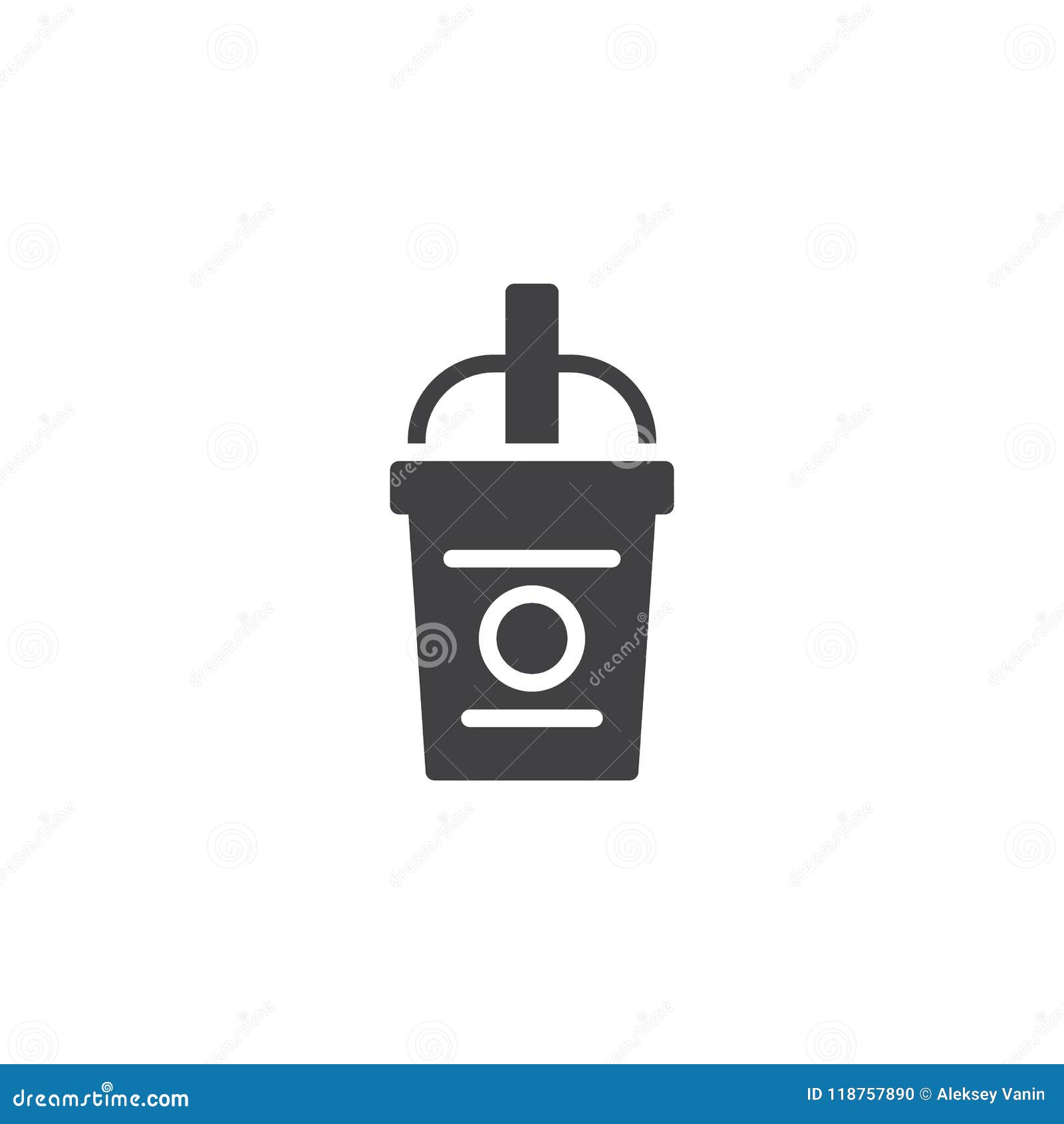 Ice coffee cup vector icon stock vector. Illustration of glass - 118757890