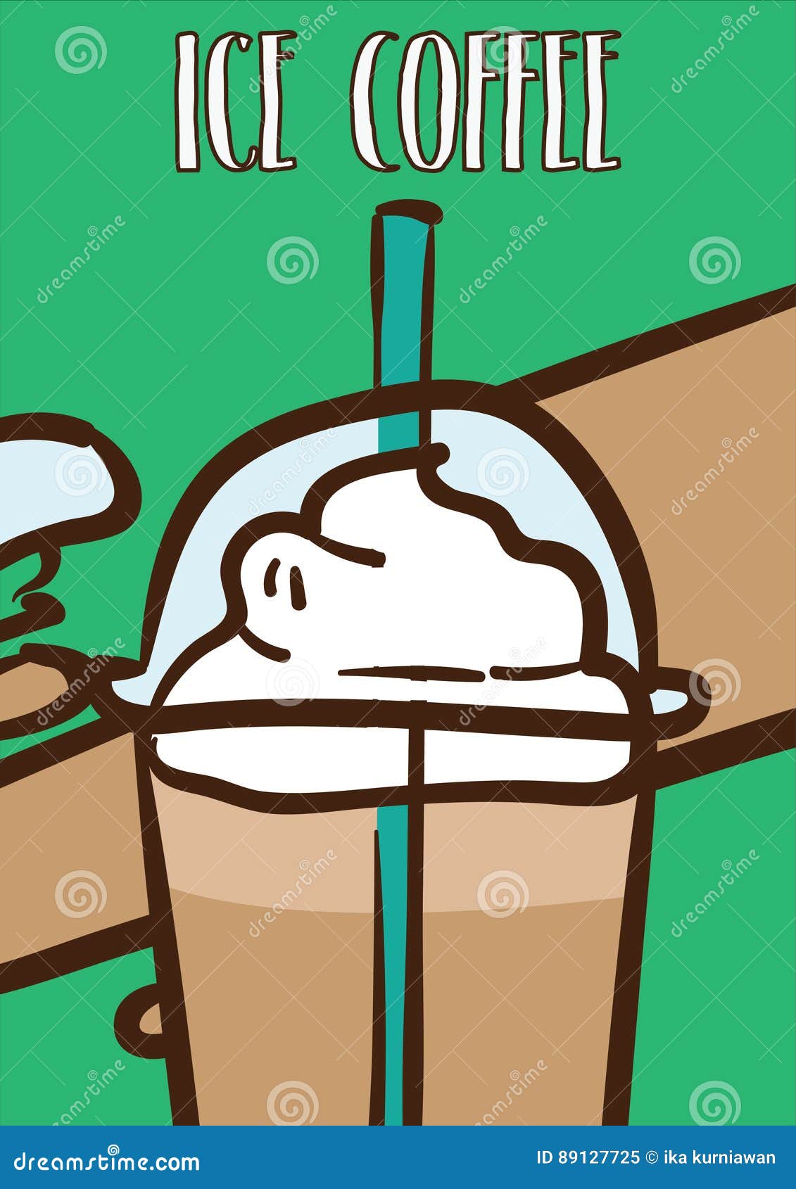 Ice coffee stock vector. Illustration of design, cappuccino - 89127725