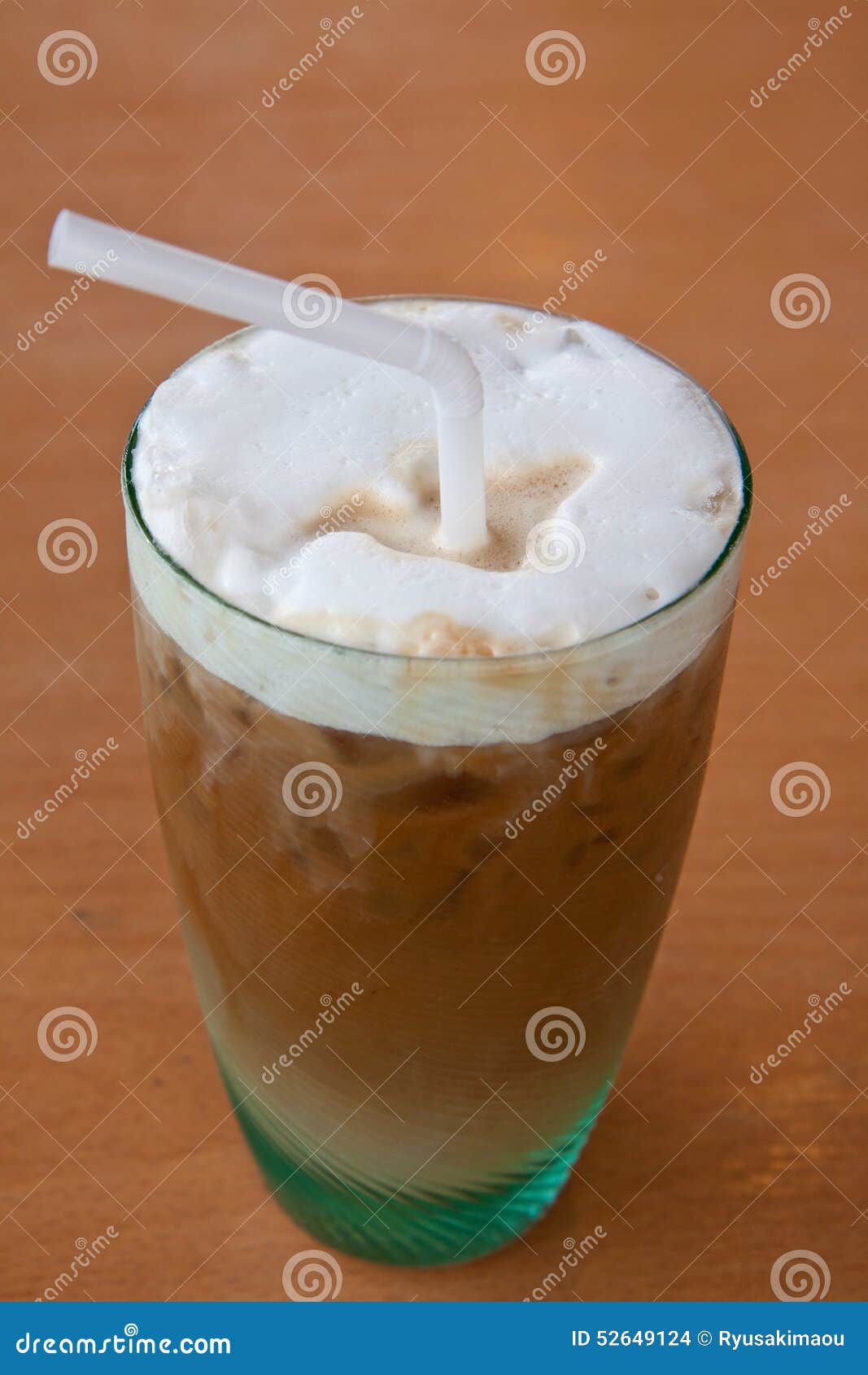 Ice coffee in glass stock photo. Image of caffeine, cold - 52649124