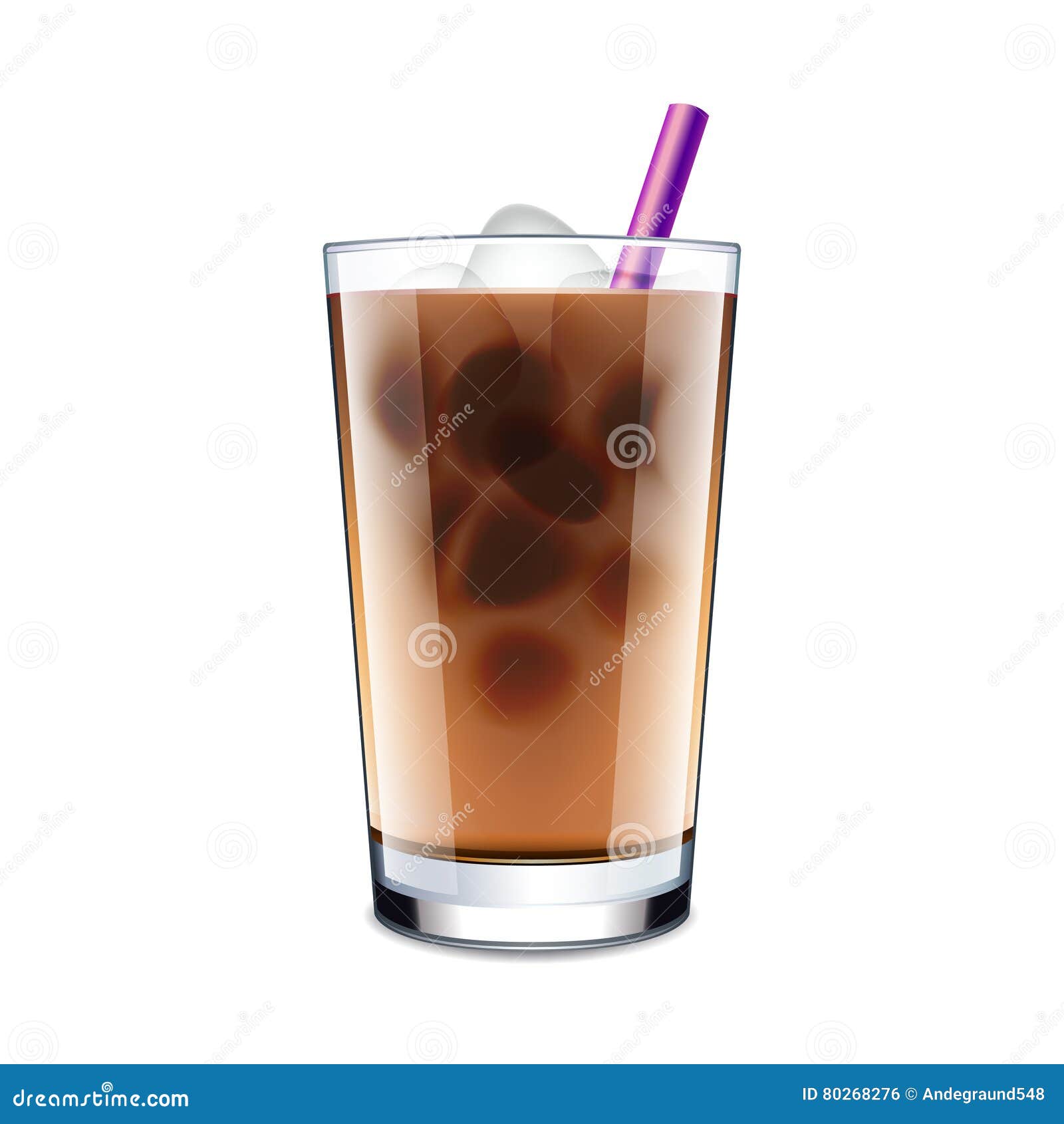 Ice Coffee Isolated on White Vector Stock Vector - Illustration of ...