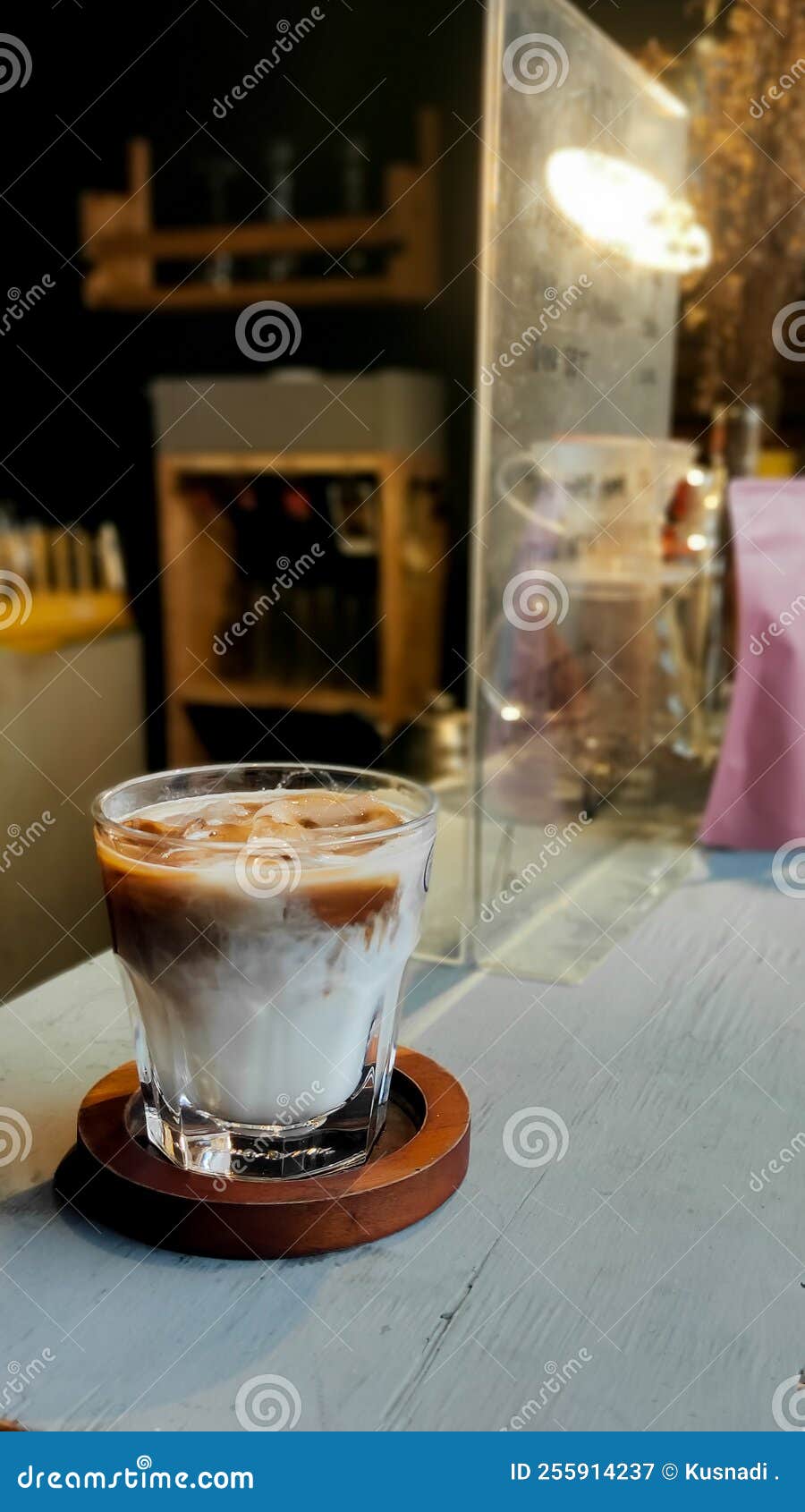 Ice Caffe Latte stock image. Image of liqueur, dish - 255914237