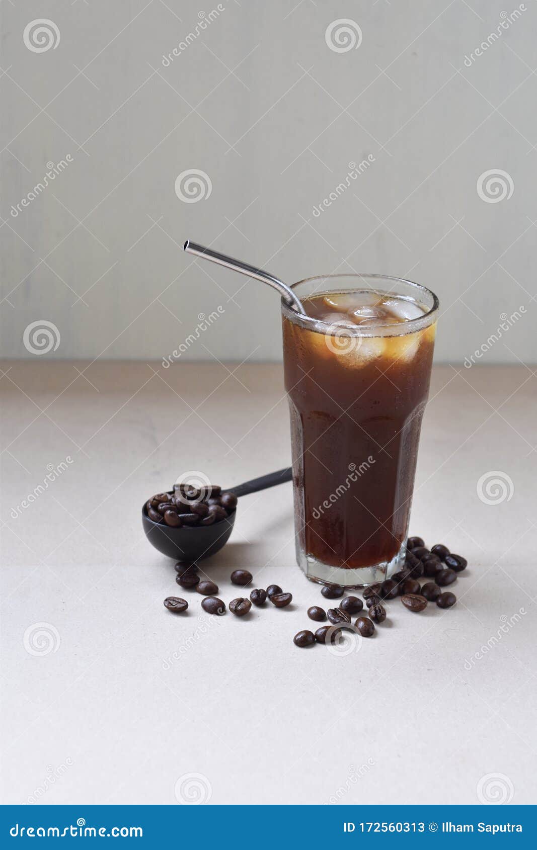 Fresh iced coffee on table stock image. Image of aromatic - 172560313