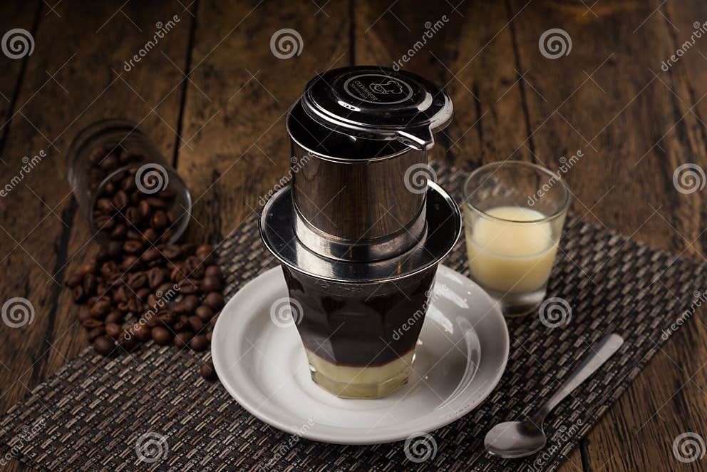 Ice Coffee V60 & milk stock photo. Image of brown - 177067554