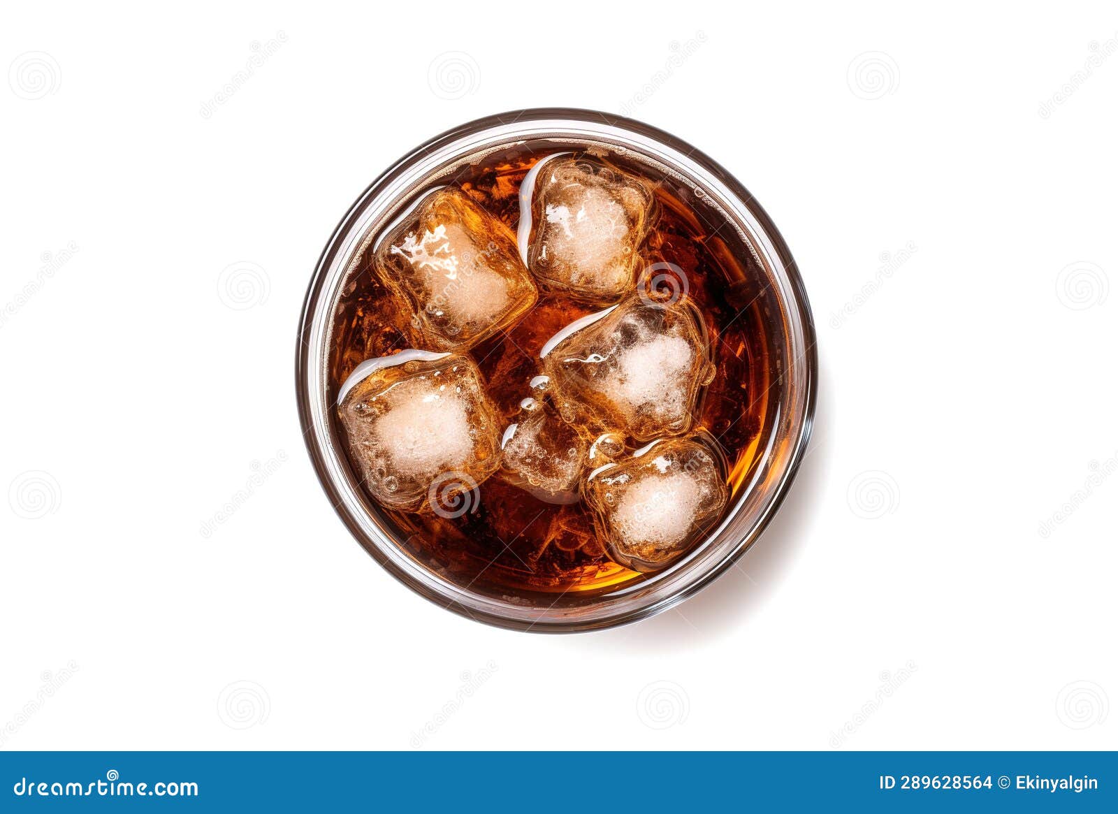 Ice in Cola with Glass on White Stock Illustration - Illustration of ...