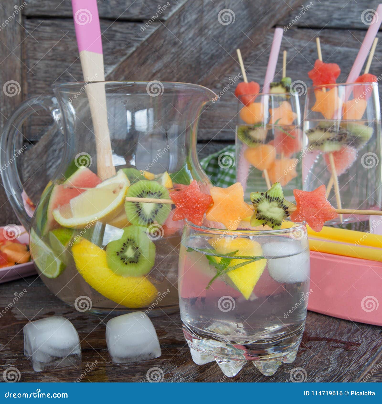 Ice cold drink with fruits stock photo. Image of juicy - 114719616