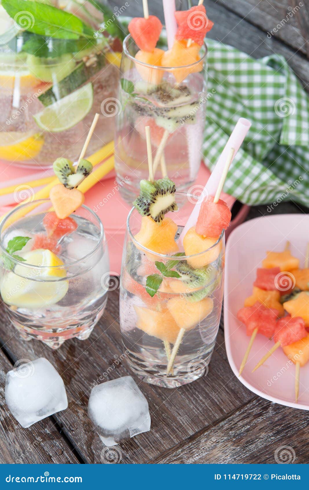 Ice cold drink with fruits stock photo. Image of water - 114719722