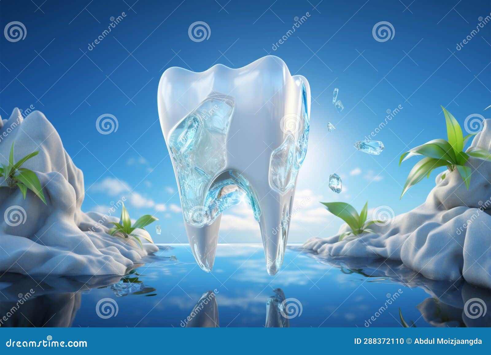 Ice Cold Freshness, Toothpaste Ad Featuring Giant Tooth, Mint, and Ice ...