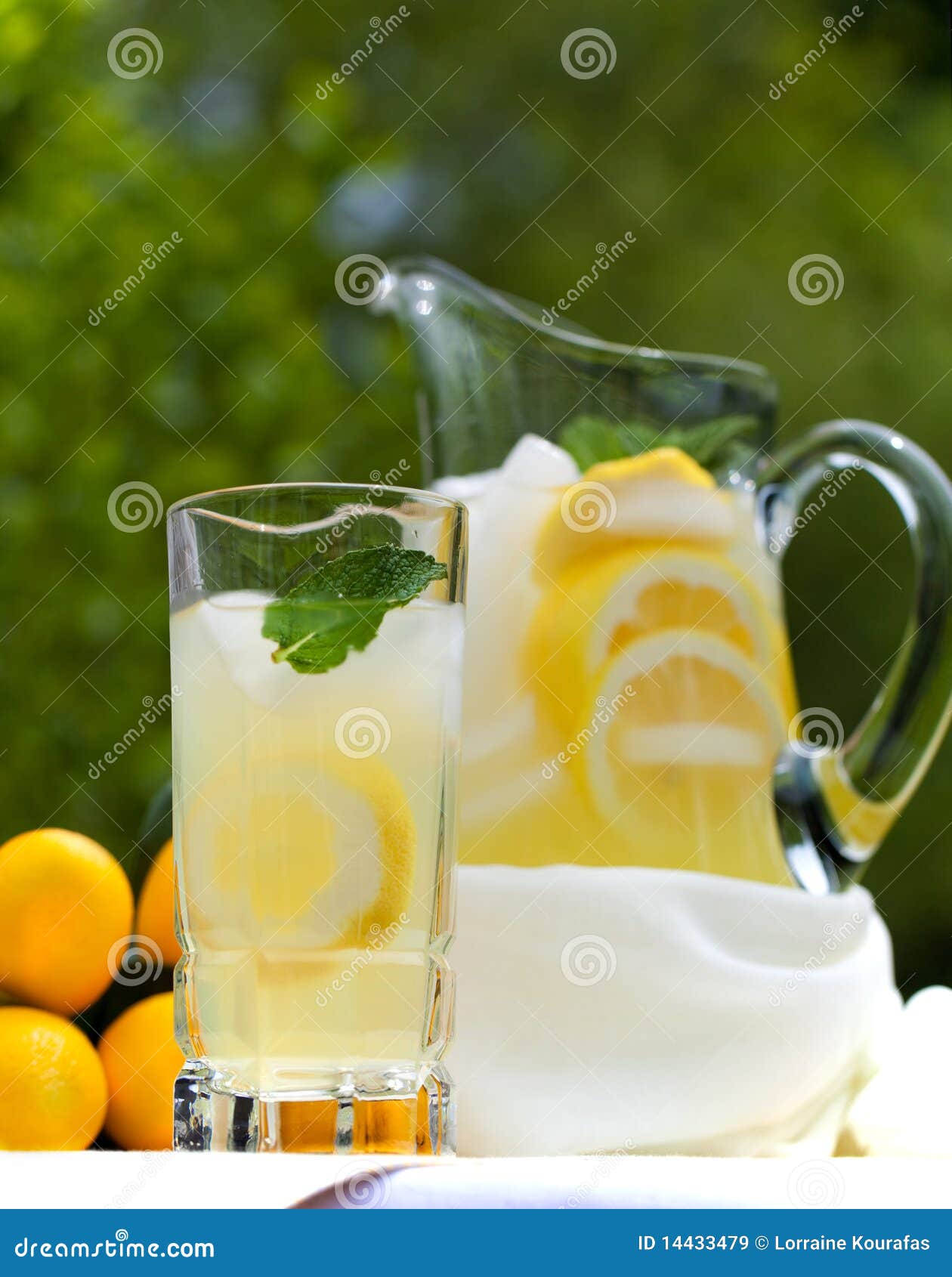 Ice Cold Lemonade with Mint Stock Image - Image of beverage, icecubes ...