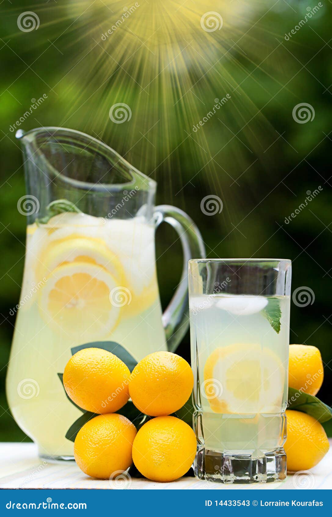 Ice Cold Lemonade with Mint Stock Image - Image of picnic, summertime ...
