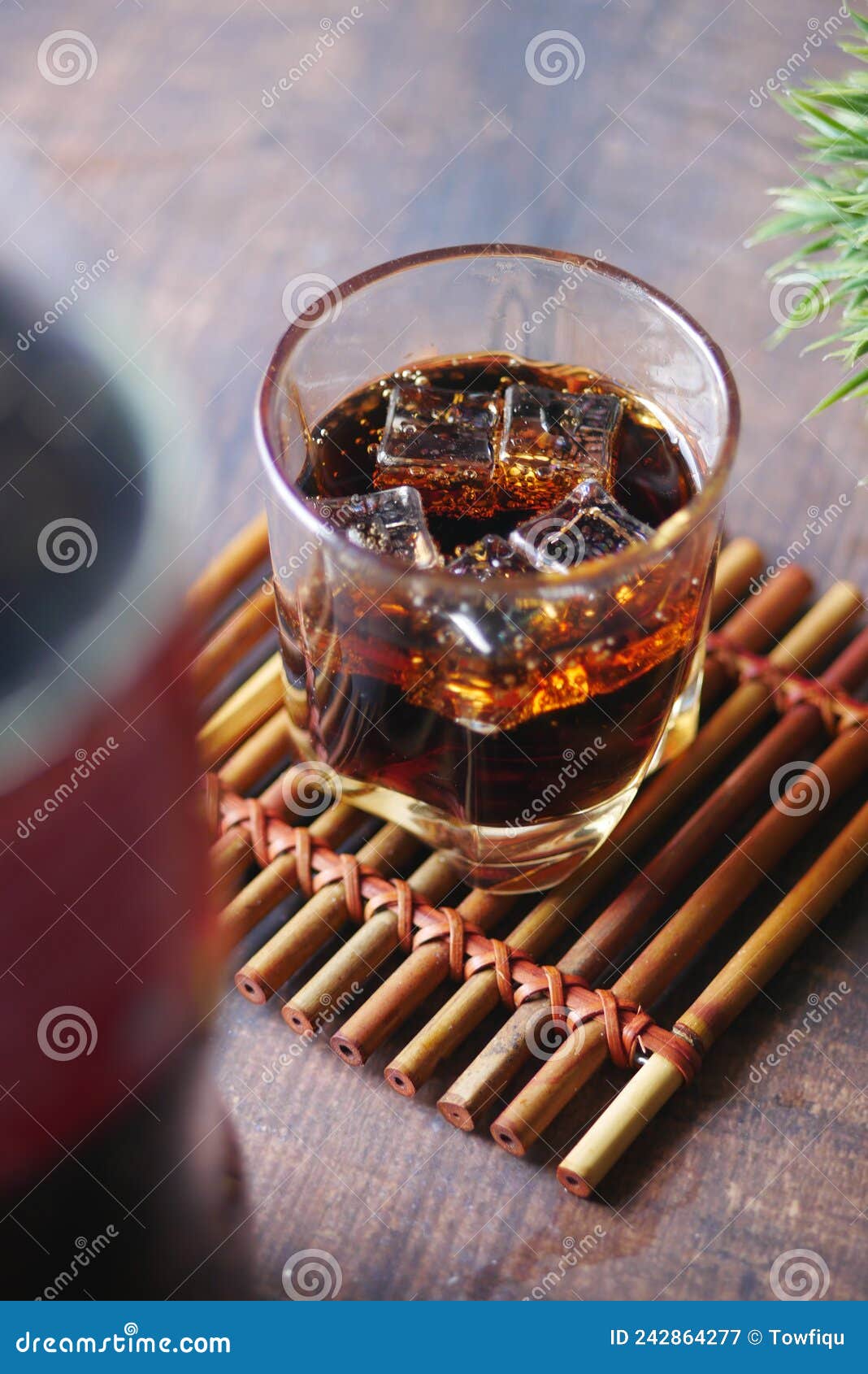 Ice in a Cold Soft Drinks in a Glass on Table Stock Image - Image of ...