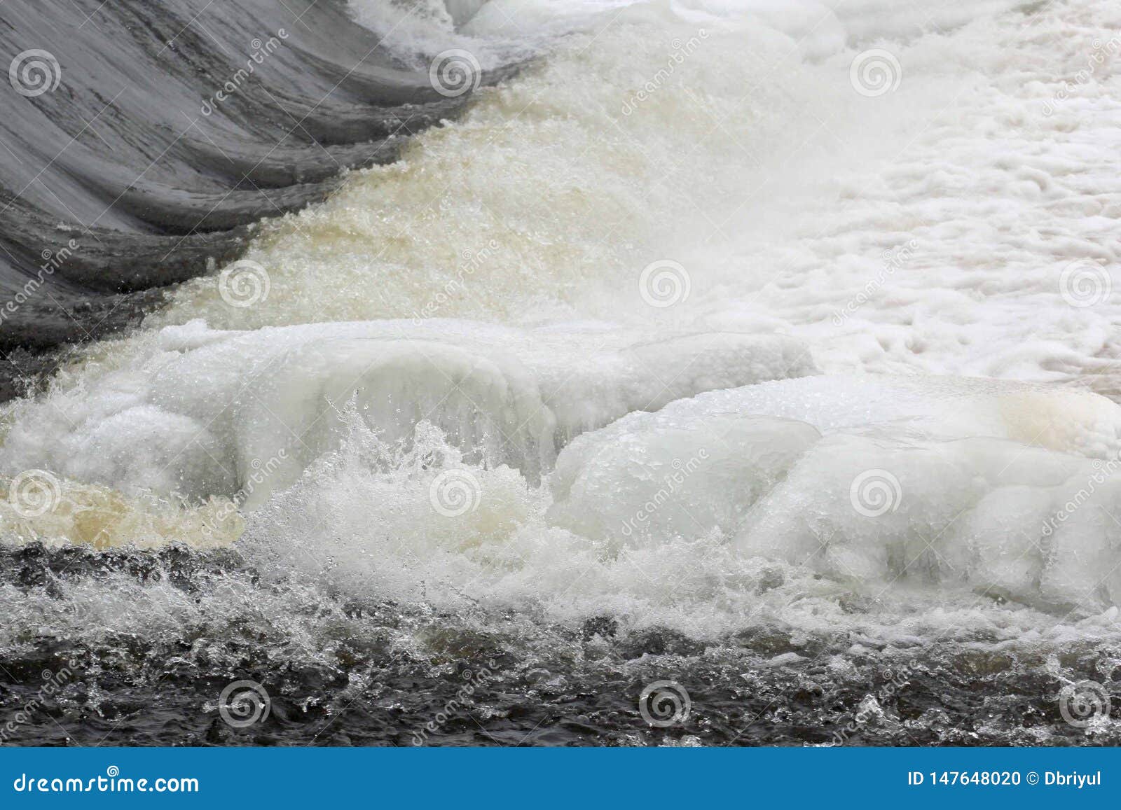 Ice Cold Water Splashes from Flowing River Stock Photo - Image of drops ...