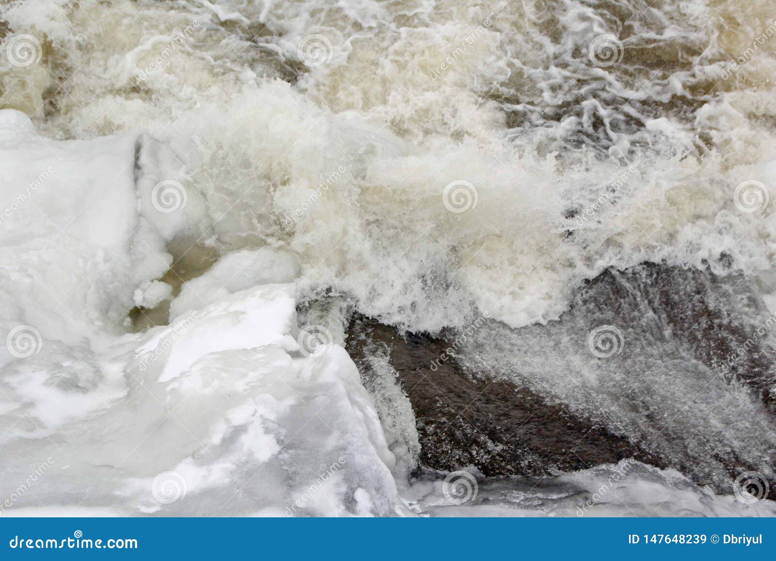 Ice Cold Water Splashes from Flowing River Stock Image - Image of ...