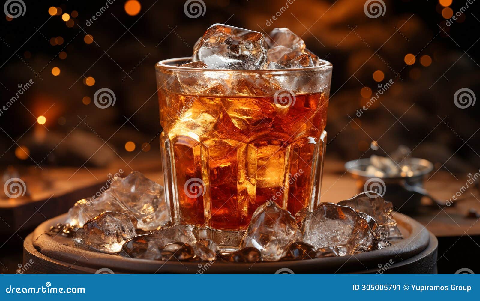 Ice Cold Whiskey in Glass, Refreshing Drink for Celebration Generated ...