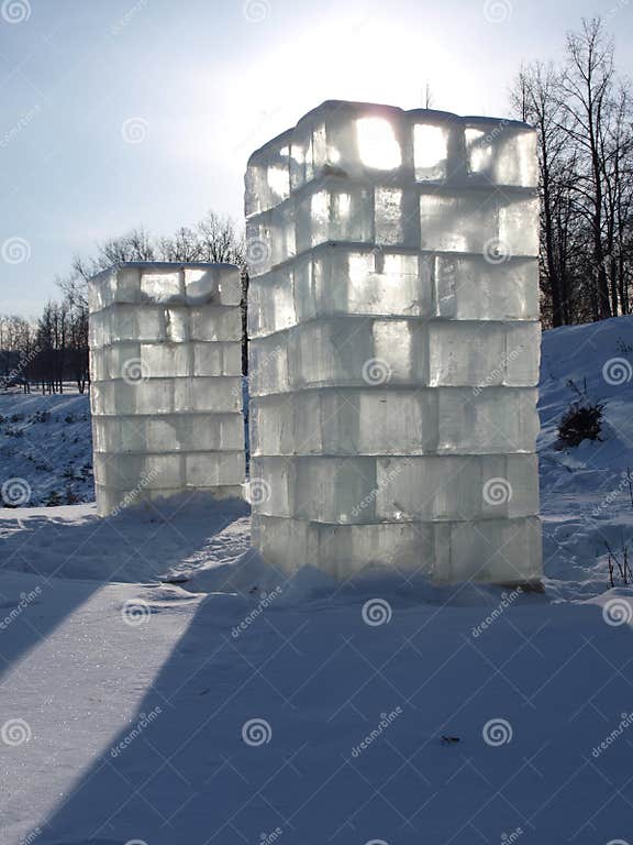 Ice columns stock image. Image of block, winter, snow - 8690915