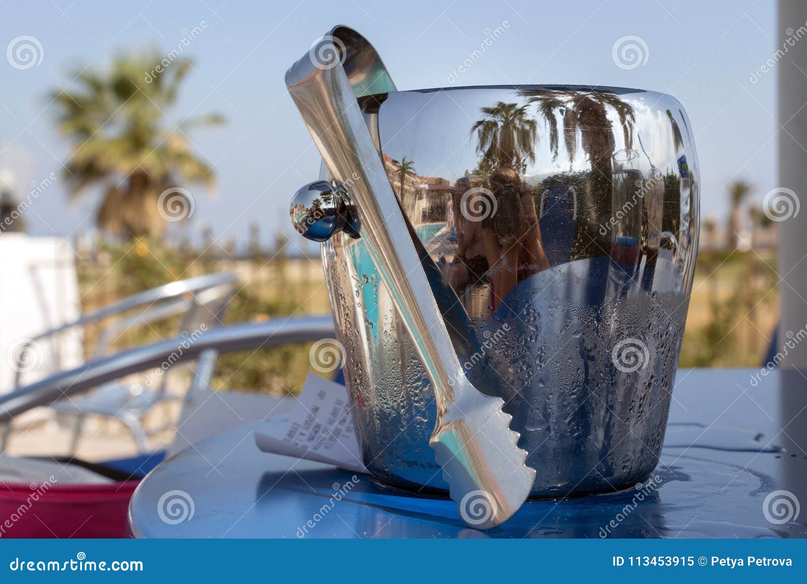 Ice container on the table stock image. Image of sesonal - 113453915