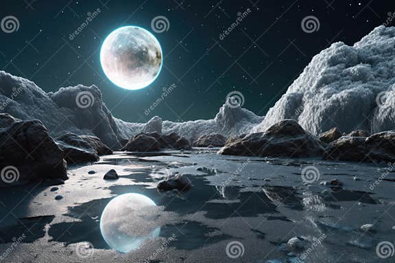 Ice-covered Asteroid Surface Reflecting Sunlight Stock Photo - Image of ...