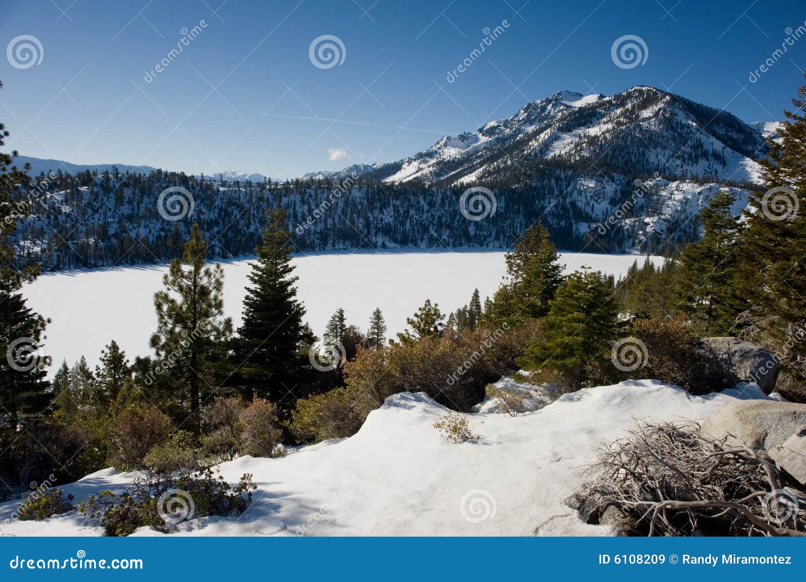 Ice Covered Lake stock image. Image of lake, tahoe, winter - 6108209