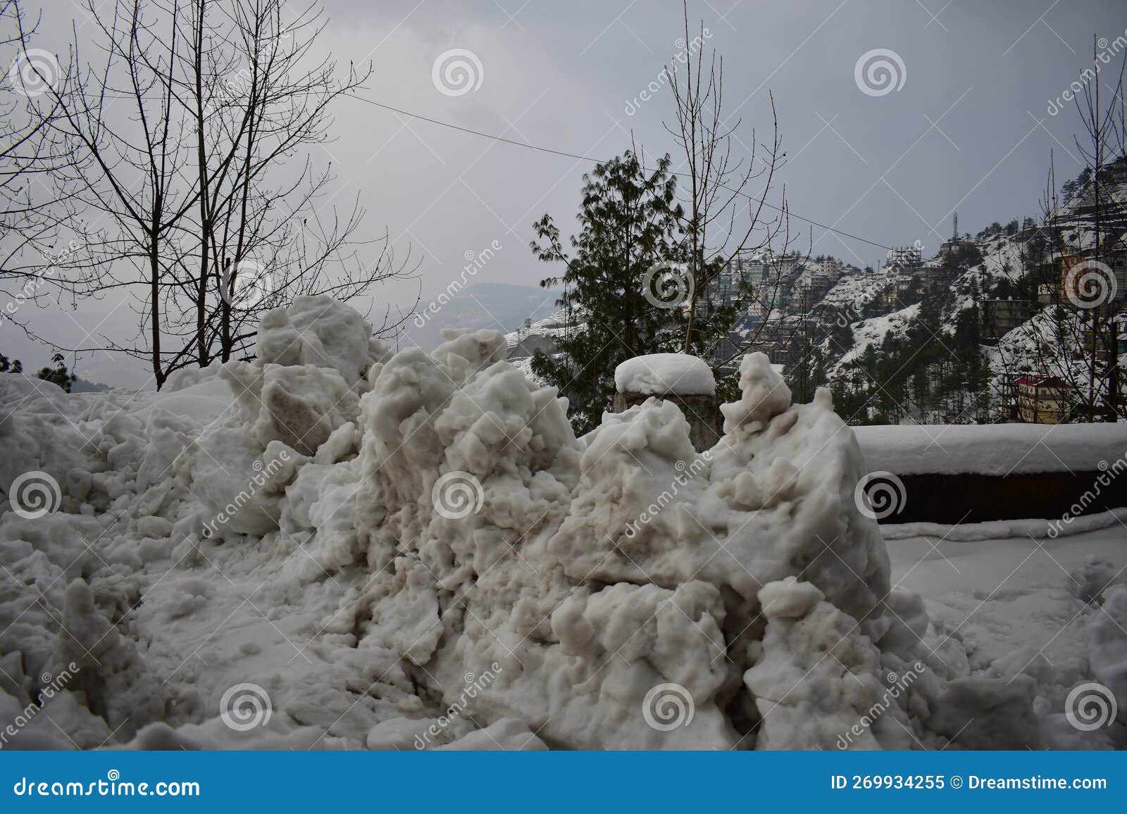 Ice covered pavement. stock image. Image of climate - 269934255
