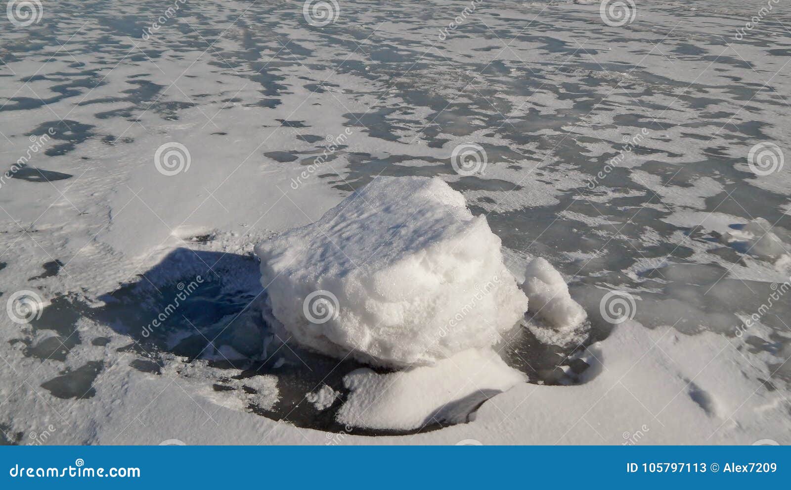 Ice-covered river stock image. Image of white, winter - 105797113