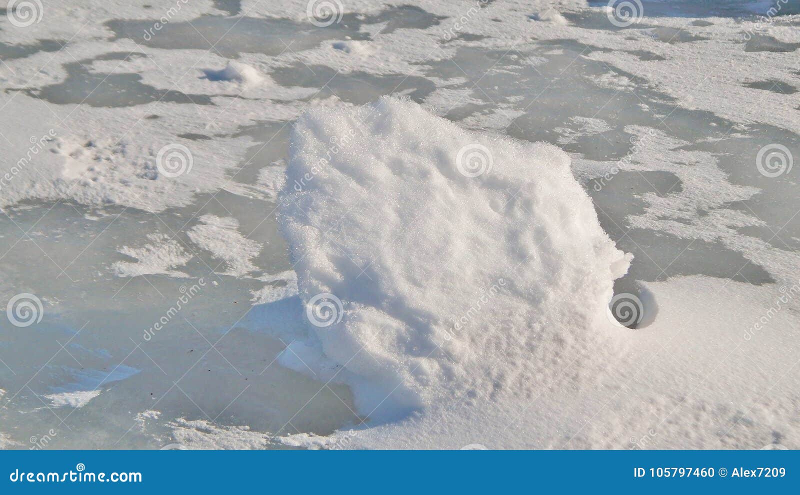 Ice-covered river stock photo. Image of view, winter - 105797460
