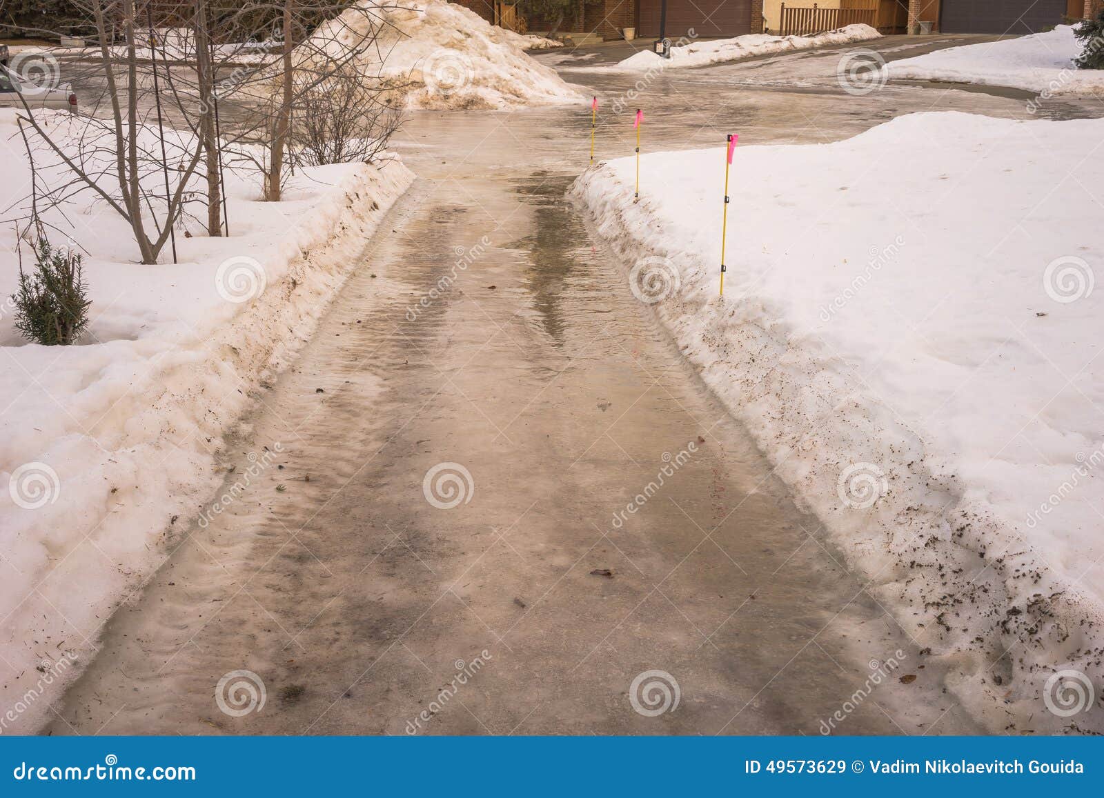 Ice covered sidewalk stock image. Image of thaw, sleet - 49573629